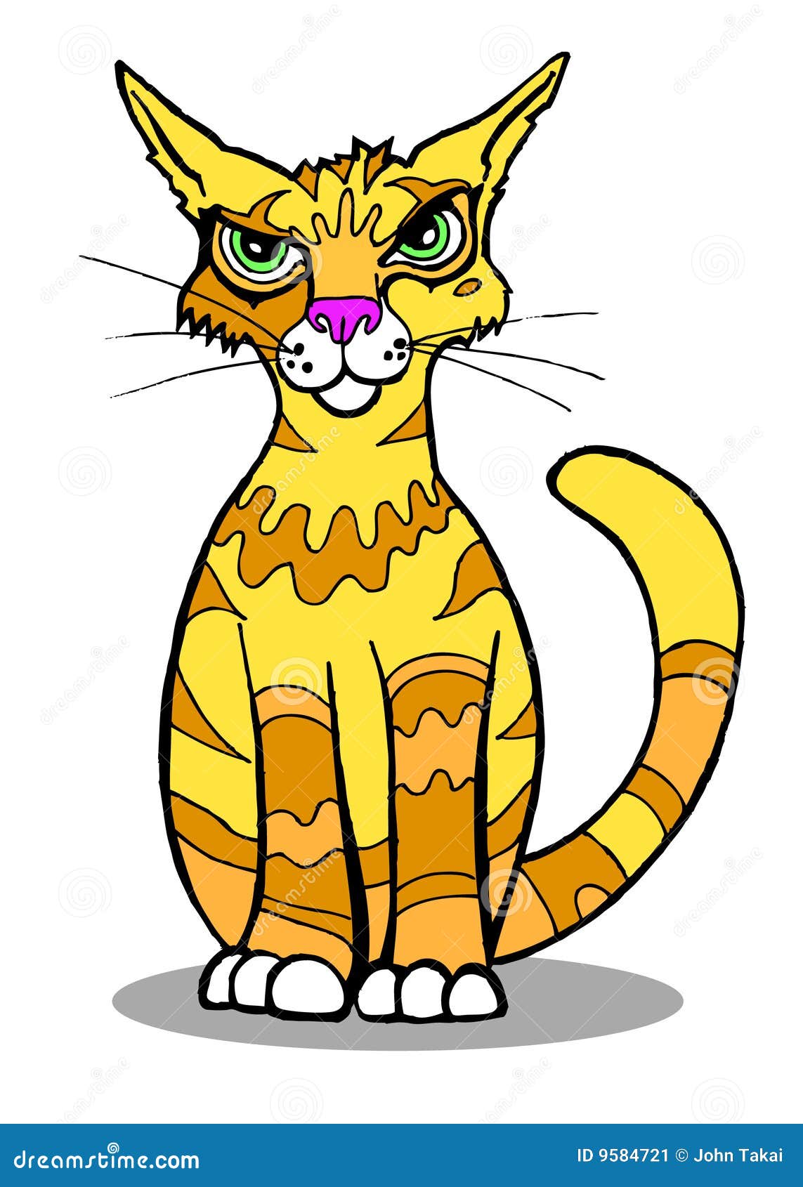 Crazy Cat stock vector. Illustration of character, plotting - 9584721