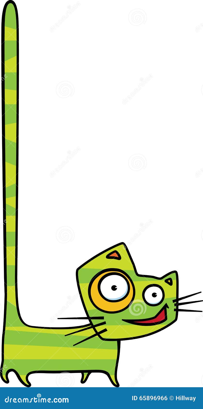 Crazy Cat with Long Tail in Air. Stock Vector - Illustration of ...