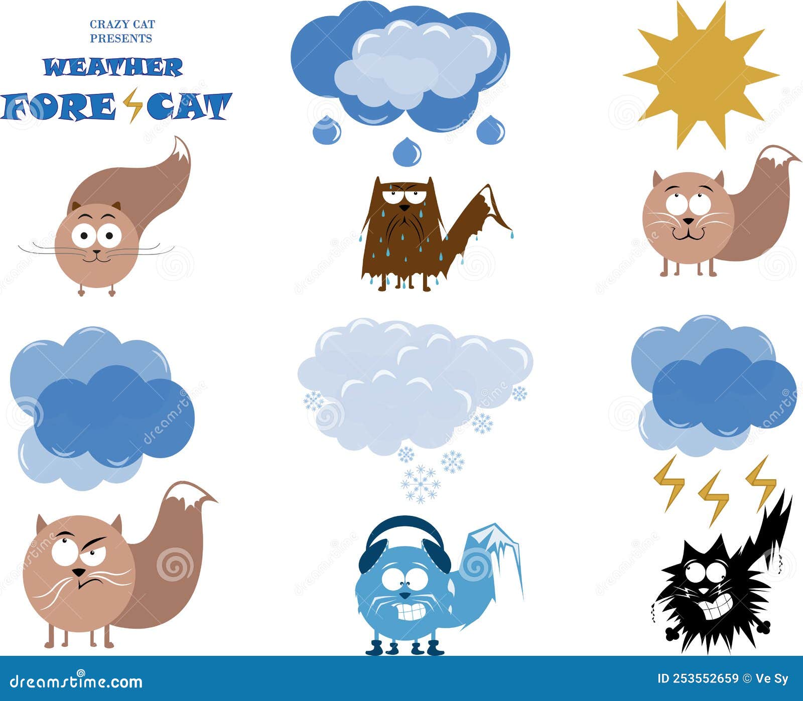CRAZY CAT PRESENTS WEATHER FORECAT SECOND EDITION Stock Vector ...