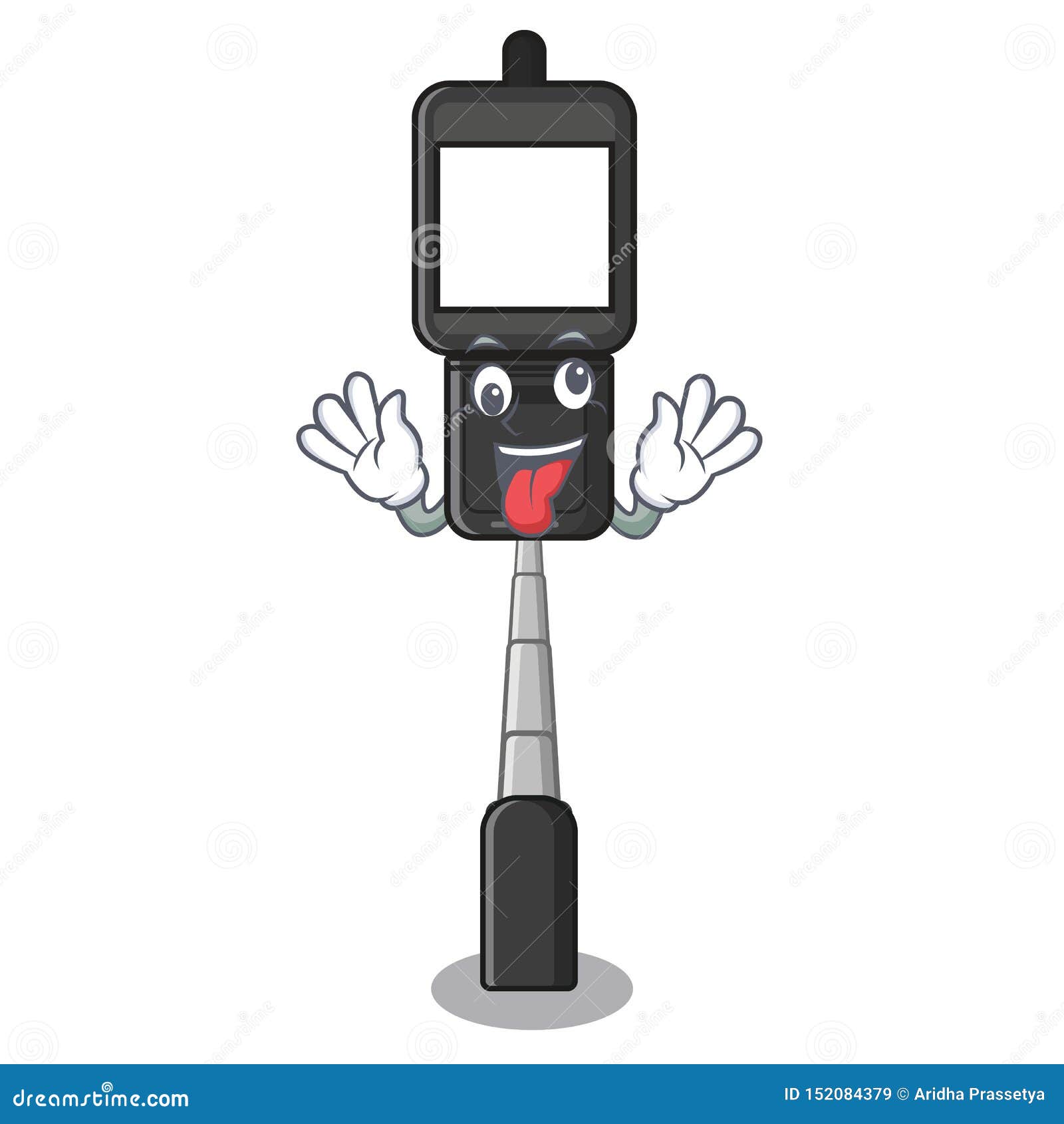 Crazy Cell Phone Holder Above Cartoon Table Stock Vector - Illustration ...