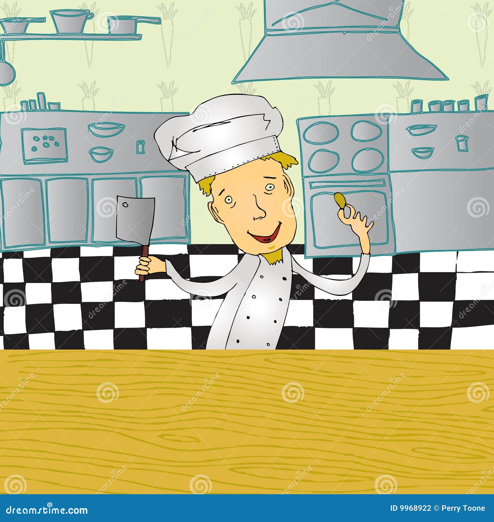 Crazy Chef stock vector. Illustration of food, prepare - 9968922