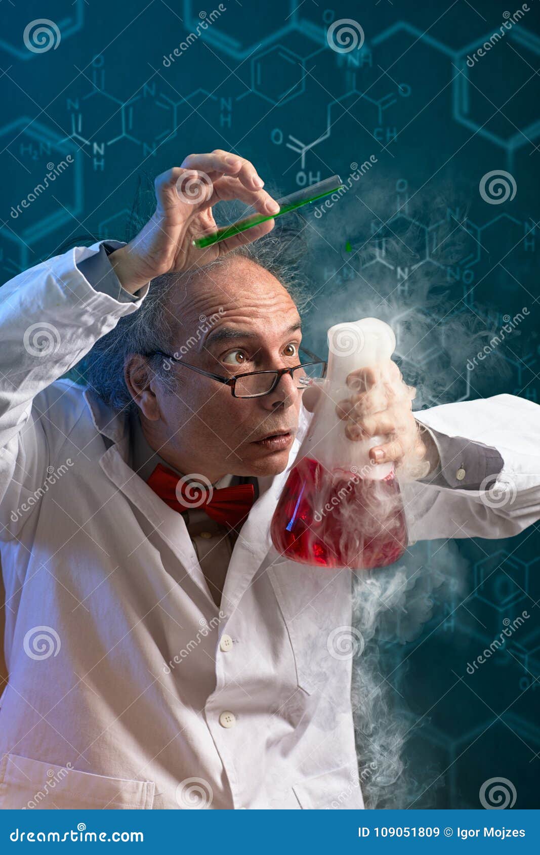 Chemist Scientist Conducts Experiments By Synthesising Compounds With ...
