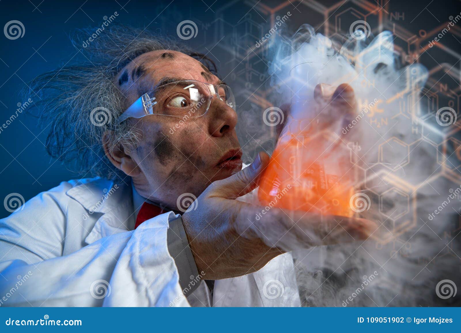 Crazy Chemist with Test-tube Stock Photo - Image of chemist, furious ...