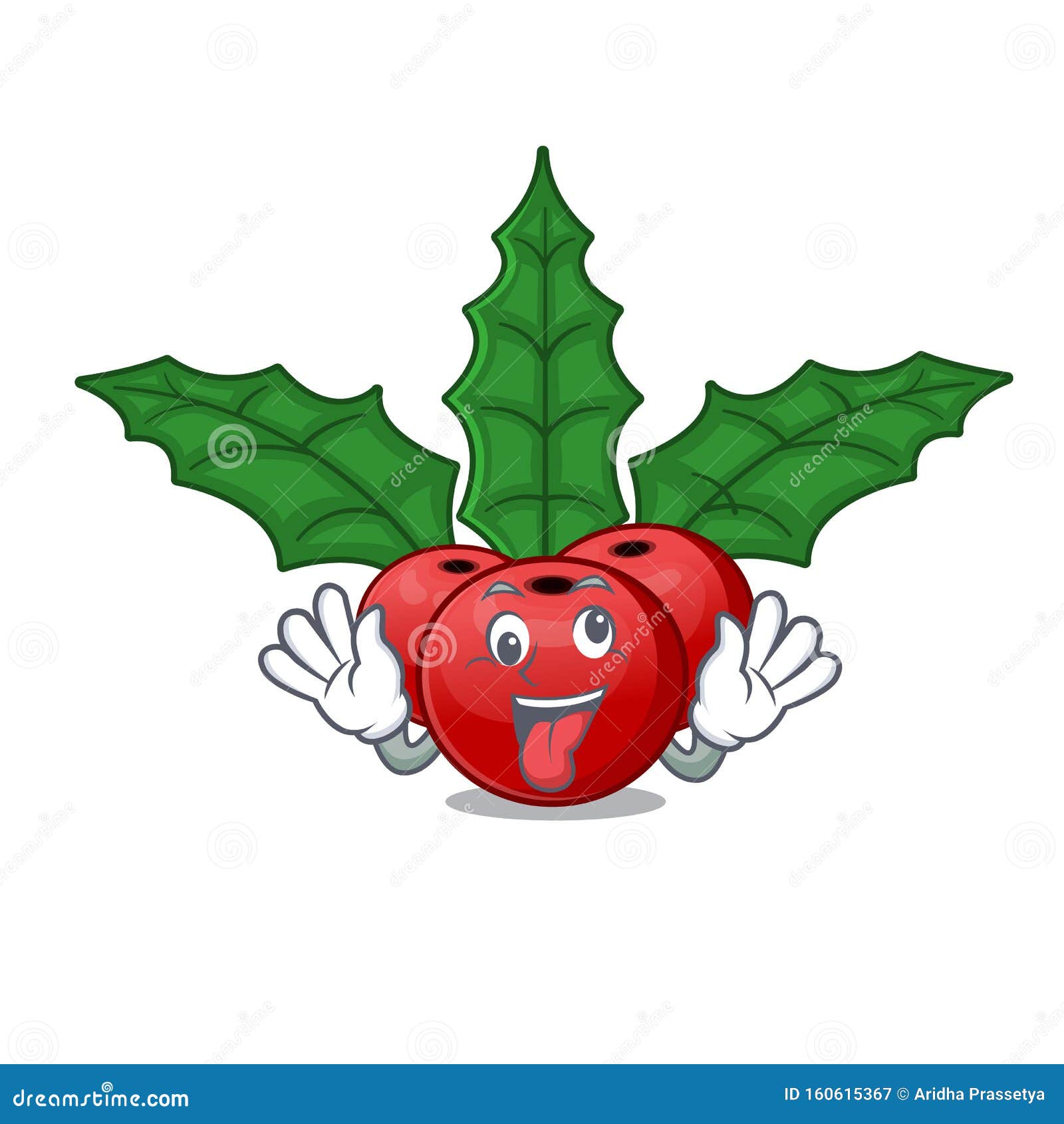 Crazy Christmas Holly Berry in the Cartoon Stock Vector - Illustration ...
