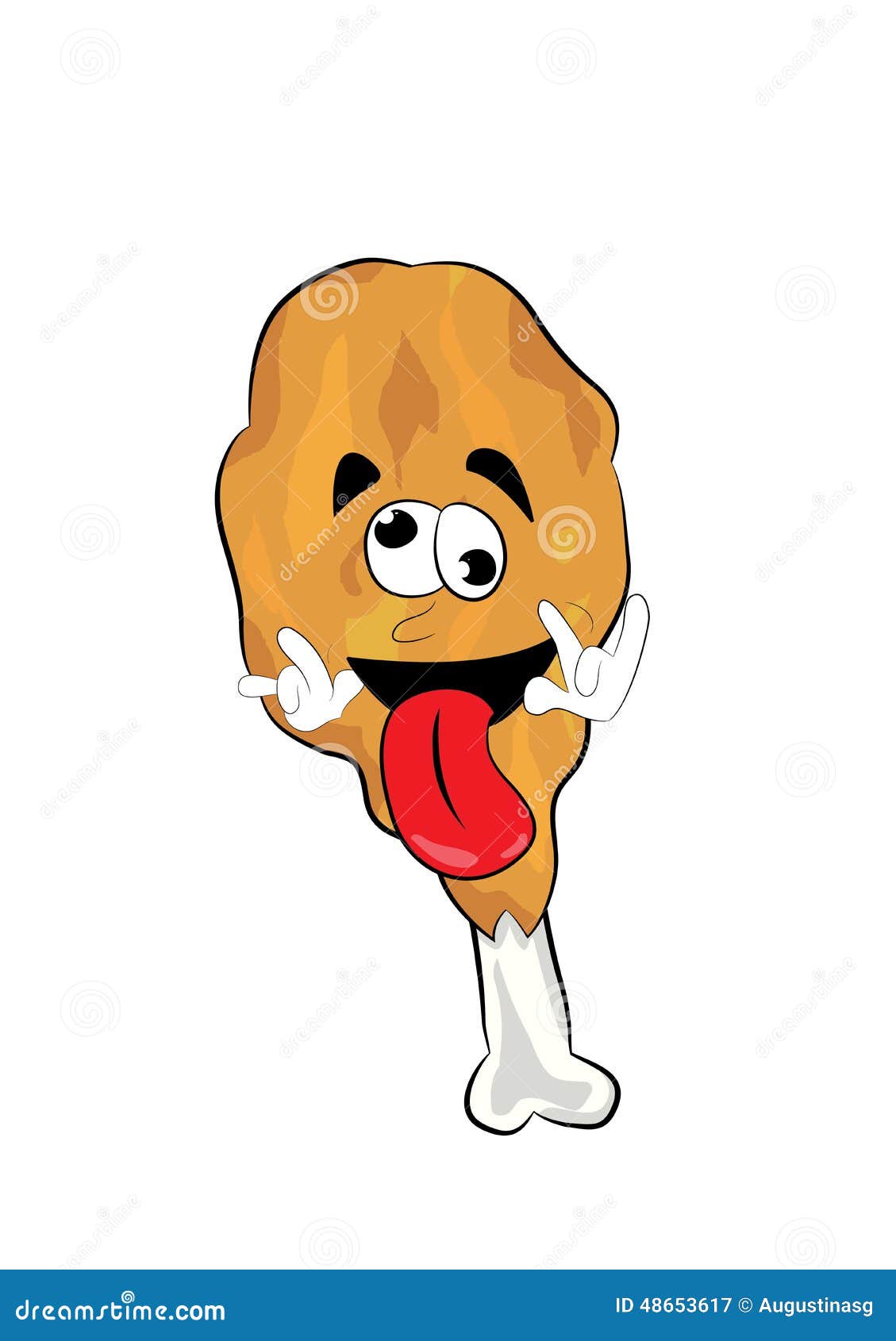 Crazy Ckicken Leg Cartoon Stock Illustration | CartoonDealer.com #48653617