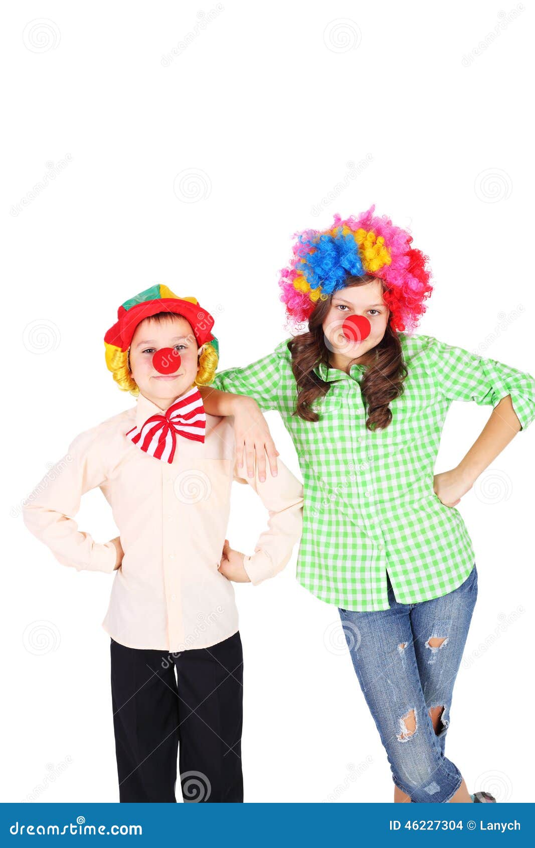 Crazy clowns stock photo. Image of funny, color, girl - 46227304