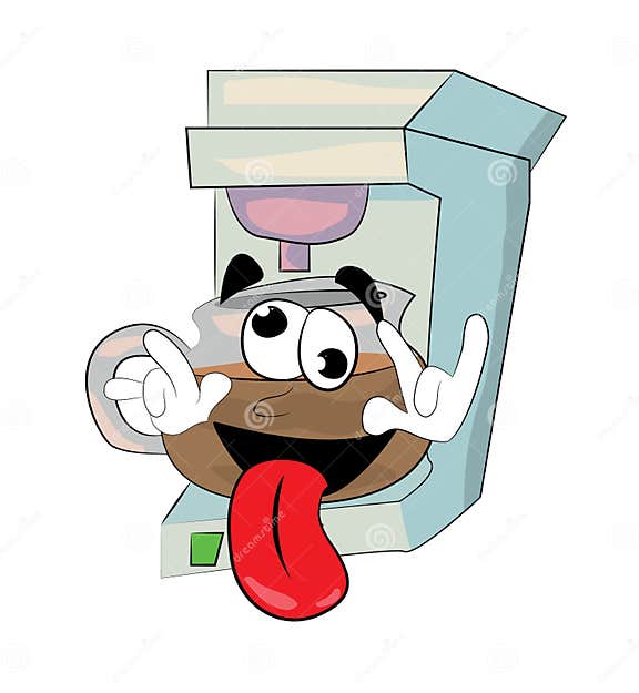 Crazy Coffee maker cartoon stock illustration. Illustration of drink ...