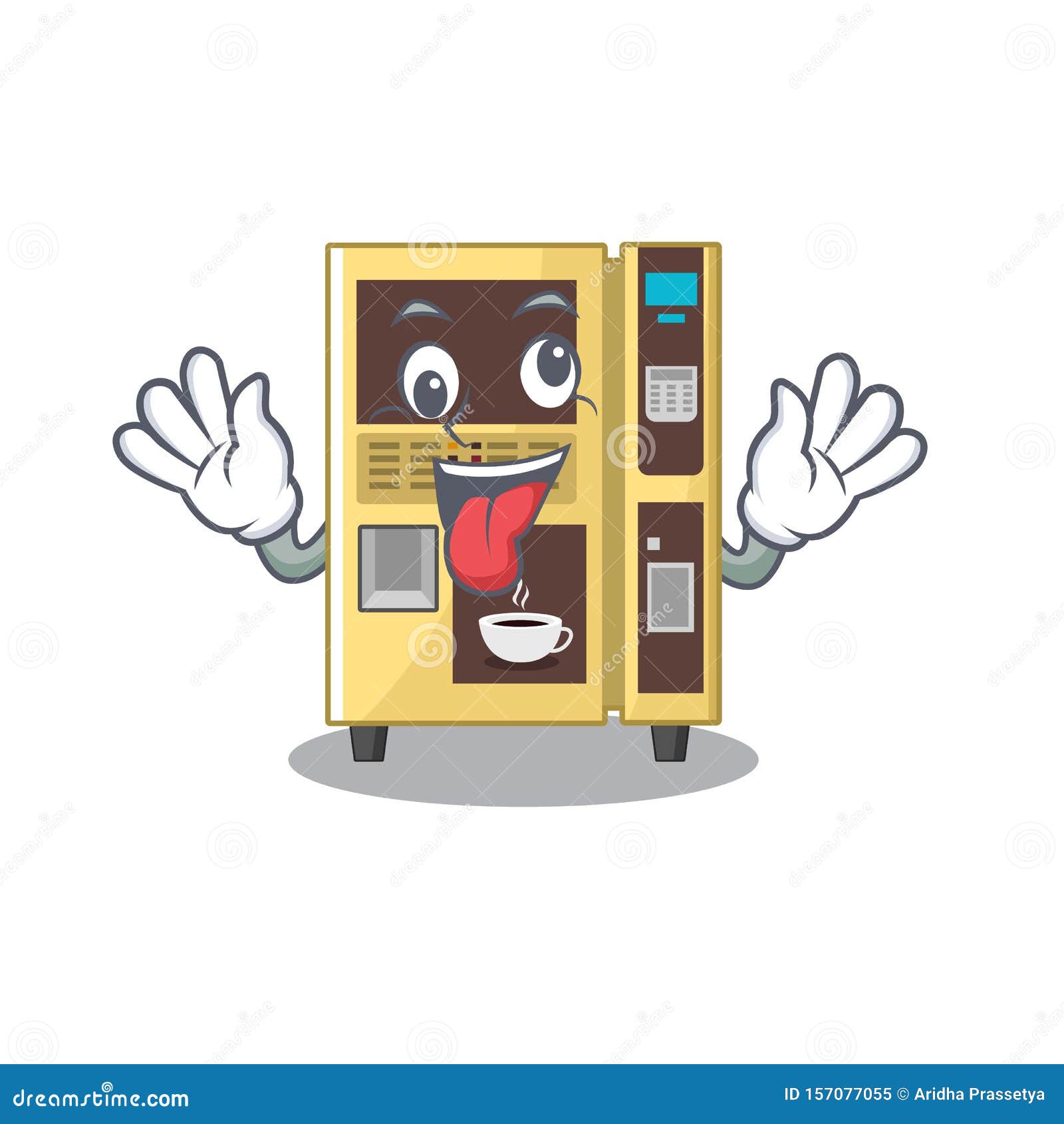 Crazy Coffee Vending Machine in the Cartoon Stock Vector - Illustration ...