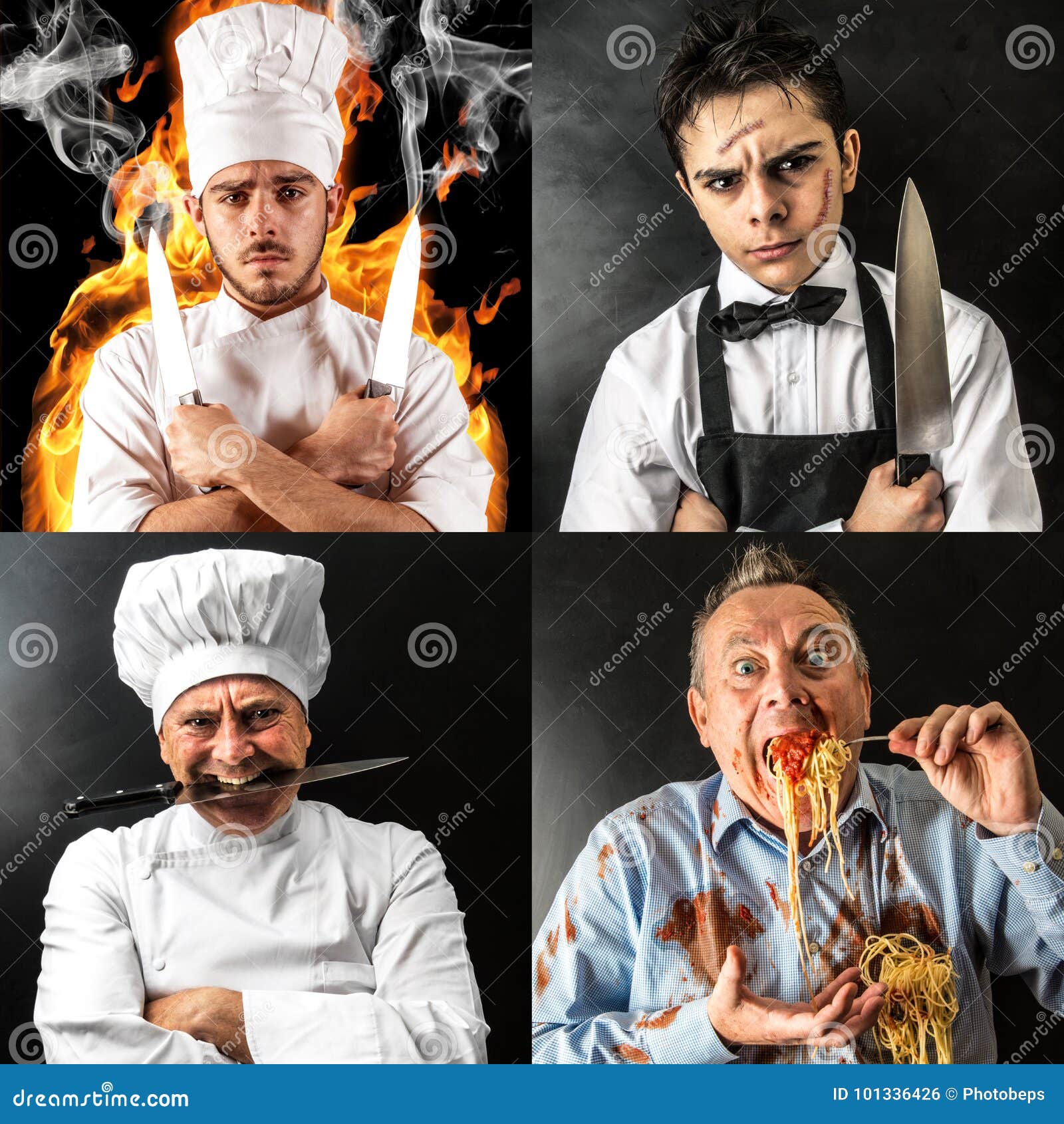 Crazy Collage of Strange Cooks Stock Photo - Image of exaggeration ...
