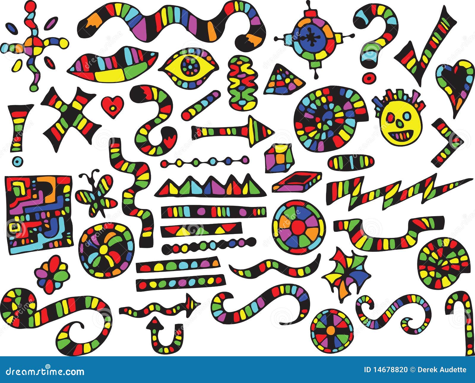 Crazy and Colorful Design Elements Stock Vector - Illustration of ...