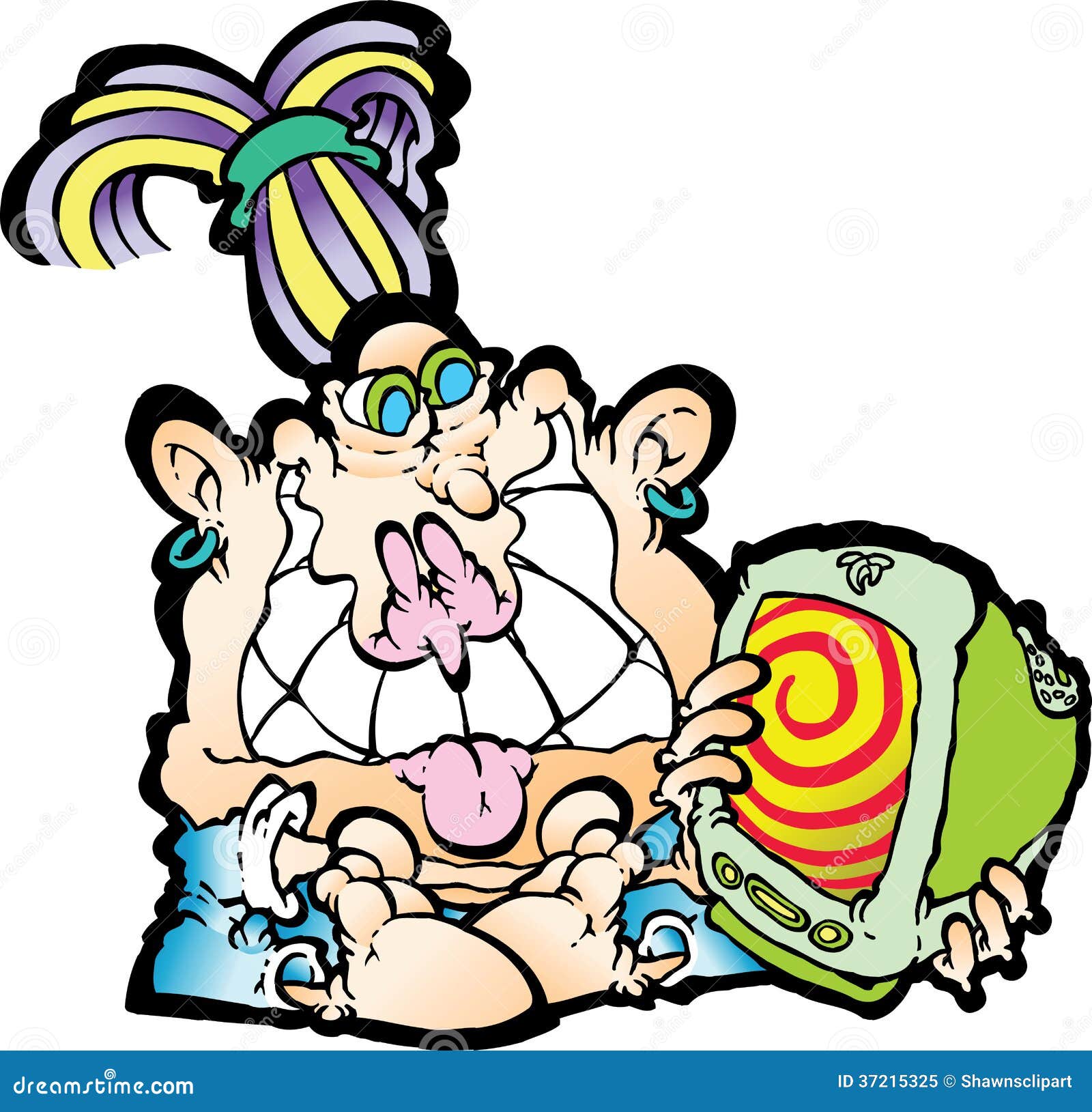 Crazy computer artist stock vector. Illustration of stare - 37215325