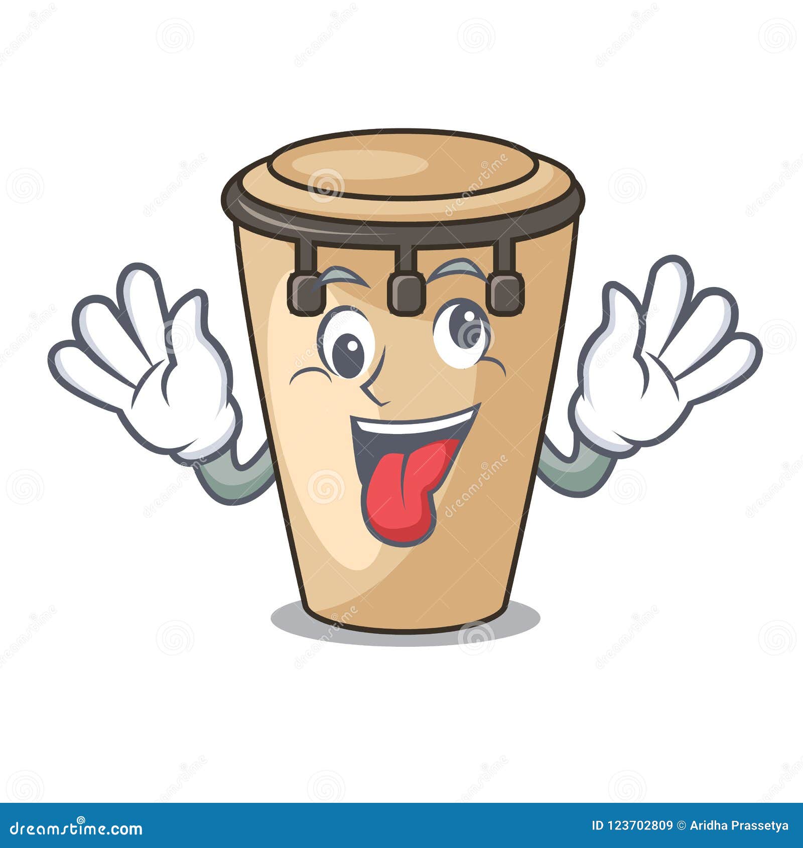 Cartoon Conga Drum Musical Instrument Vector Illustration ...