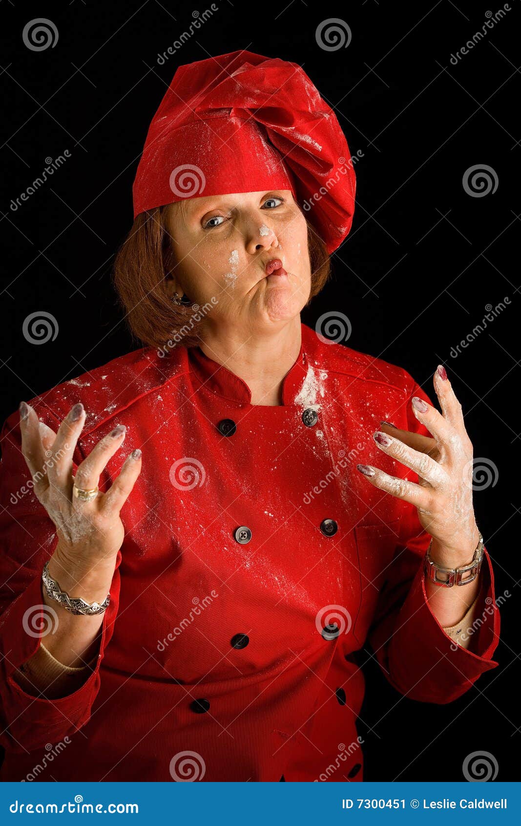 Crazy cook stock image. Image of baking, lips, woman, pinched - 7300451