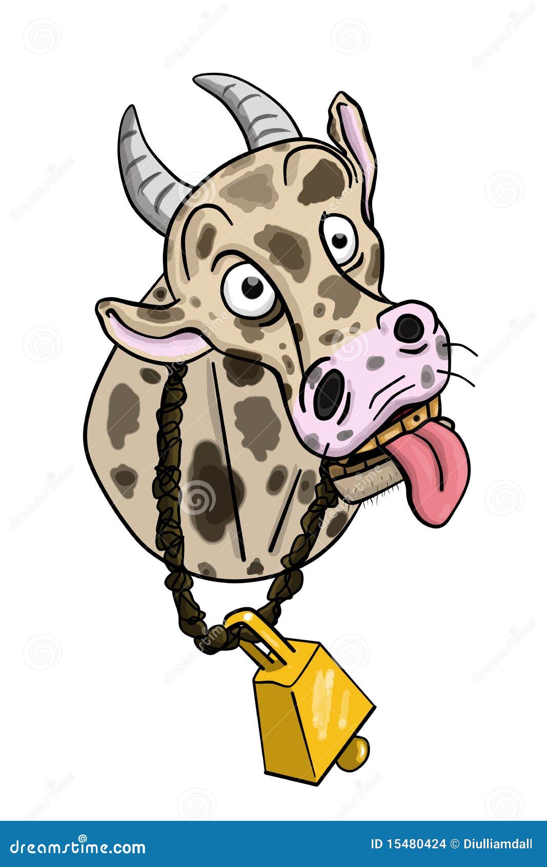 Crazy Cow stock vector. Illustration of face, animal - 15480424