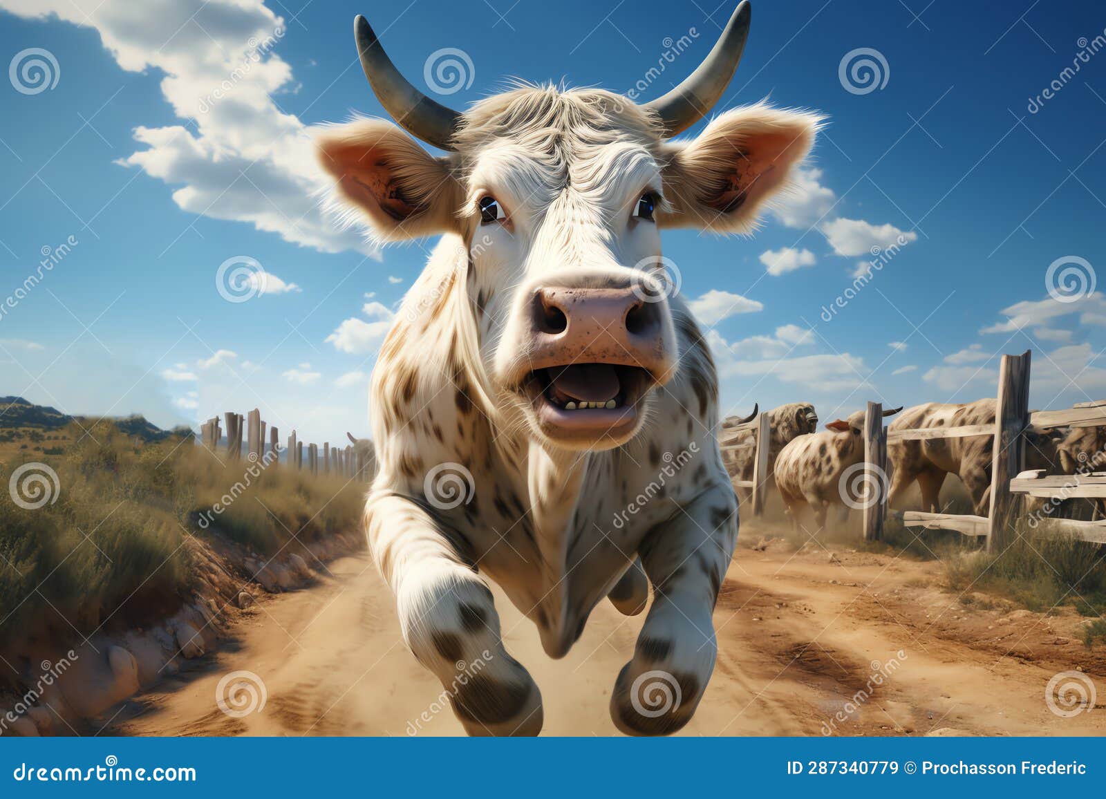 Crazy cow, AI generated stock illustration. Illustration of concept ...