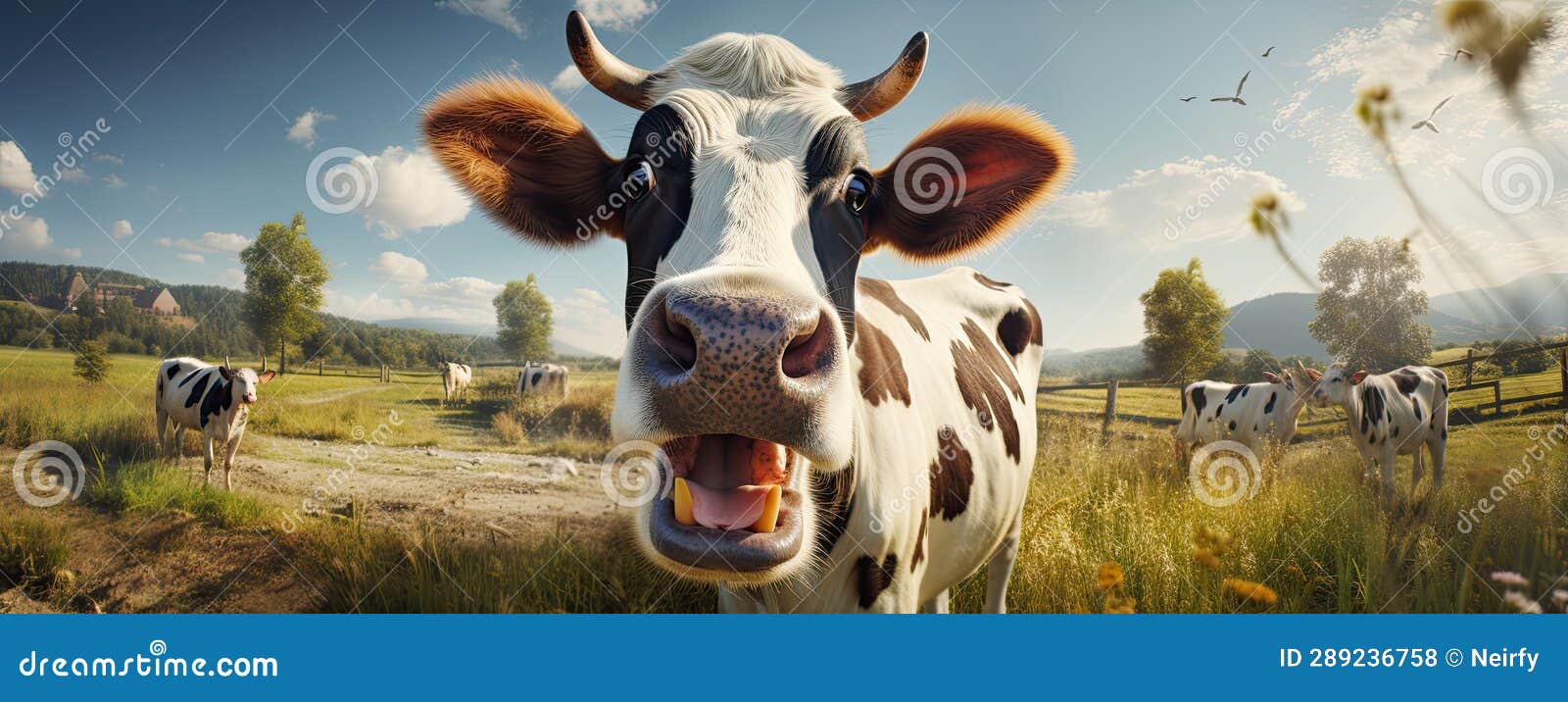 Crazy cow on pasture stock photo. Image of freshness - 289236758