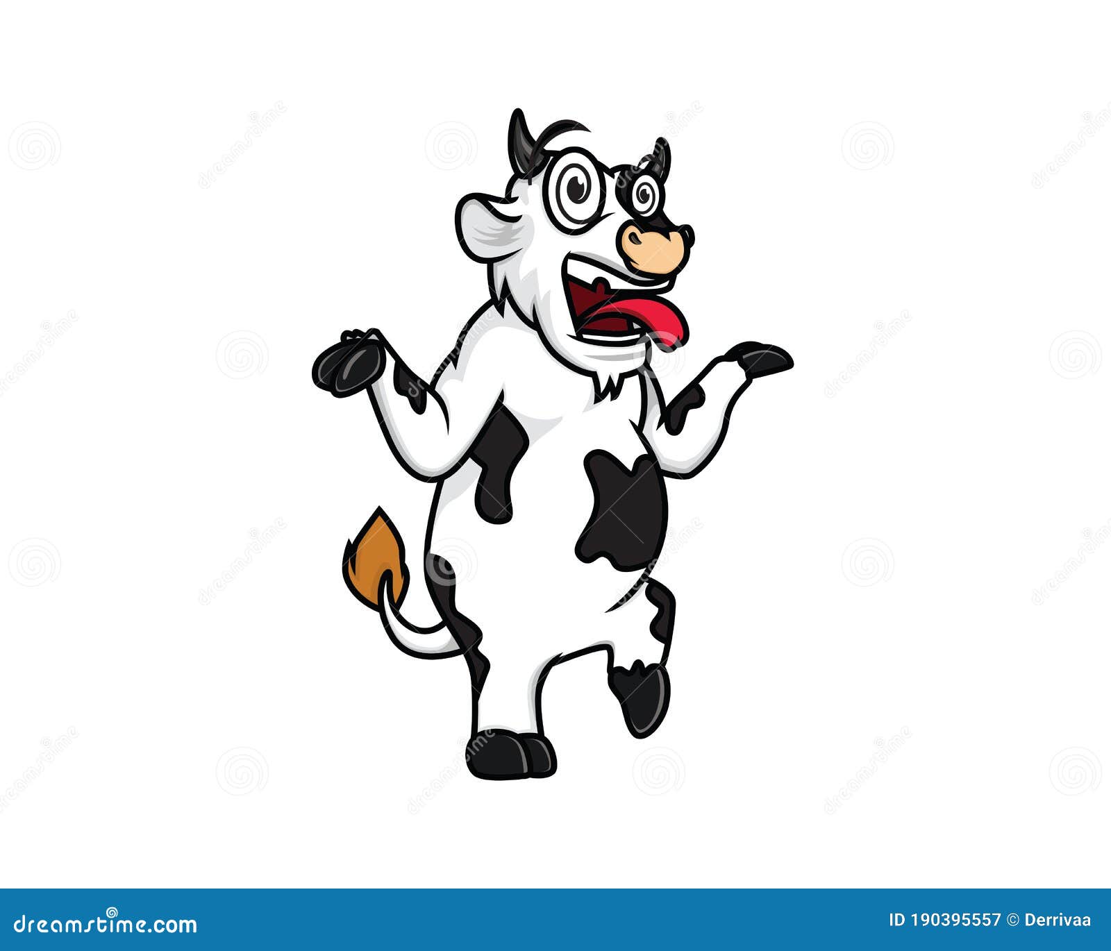 Crazy Cow Mascot Illustration Vector Stock Vector - Illustration of ...