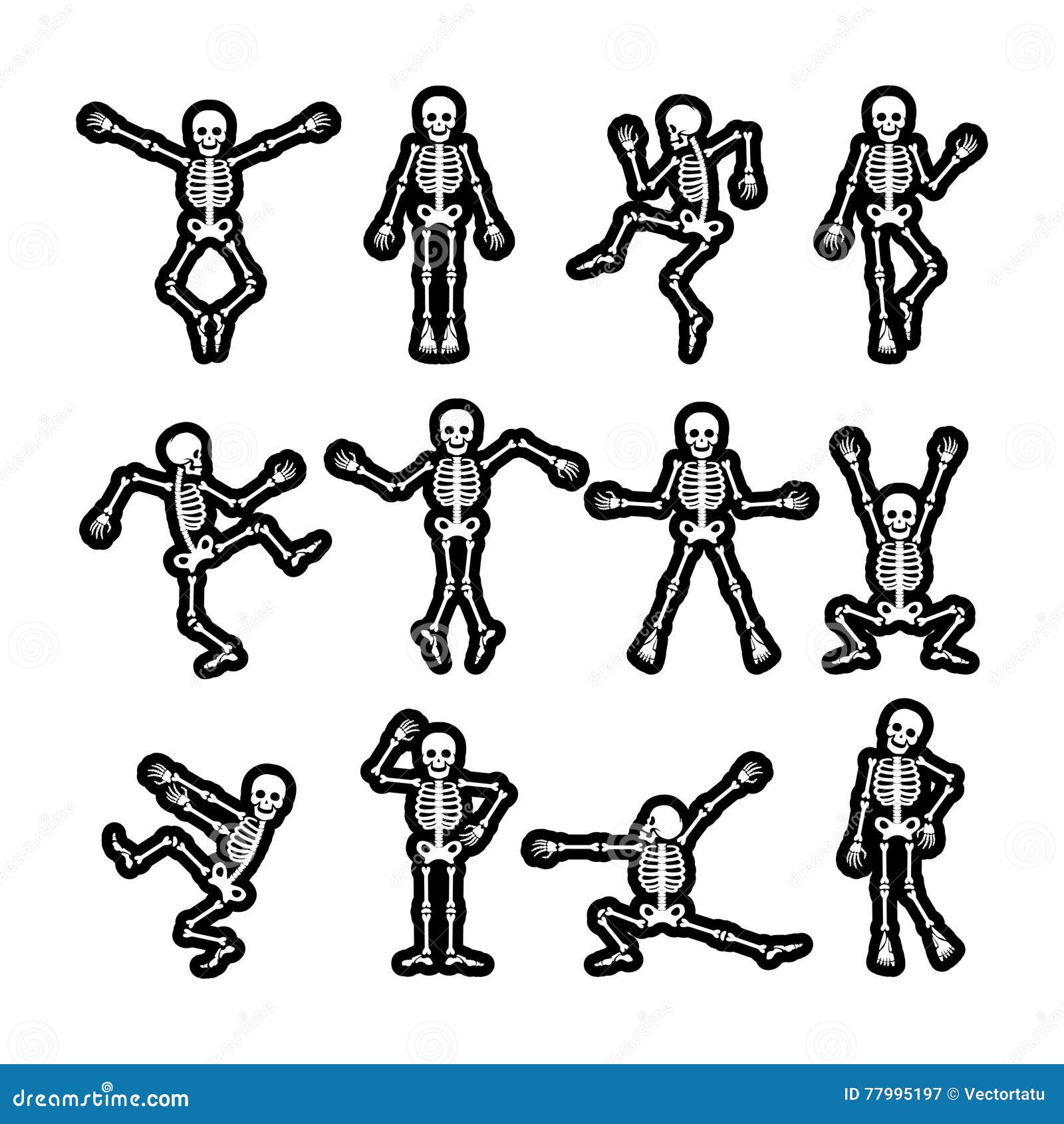 Skeletons In Yoga Poses Cartoon Vector | CartoonDealer.com #77535555