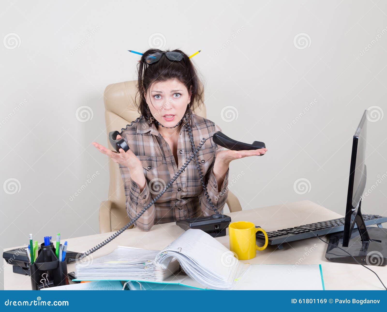 Crazy day in office stock image. Image of customer, anger - 61801169