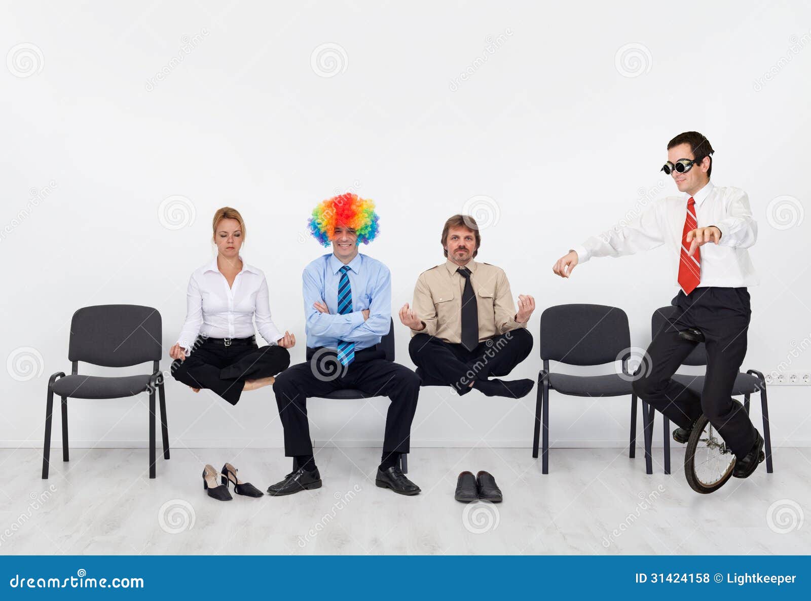 Crazy day at the office stock photo. Image of monocycle - 31424158