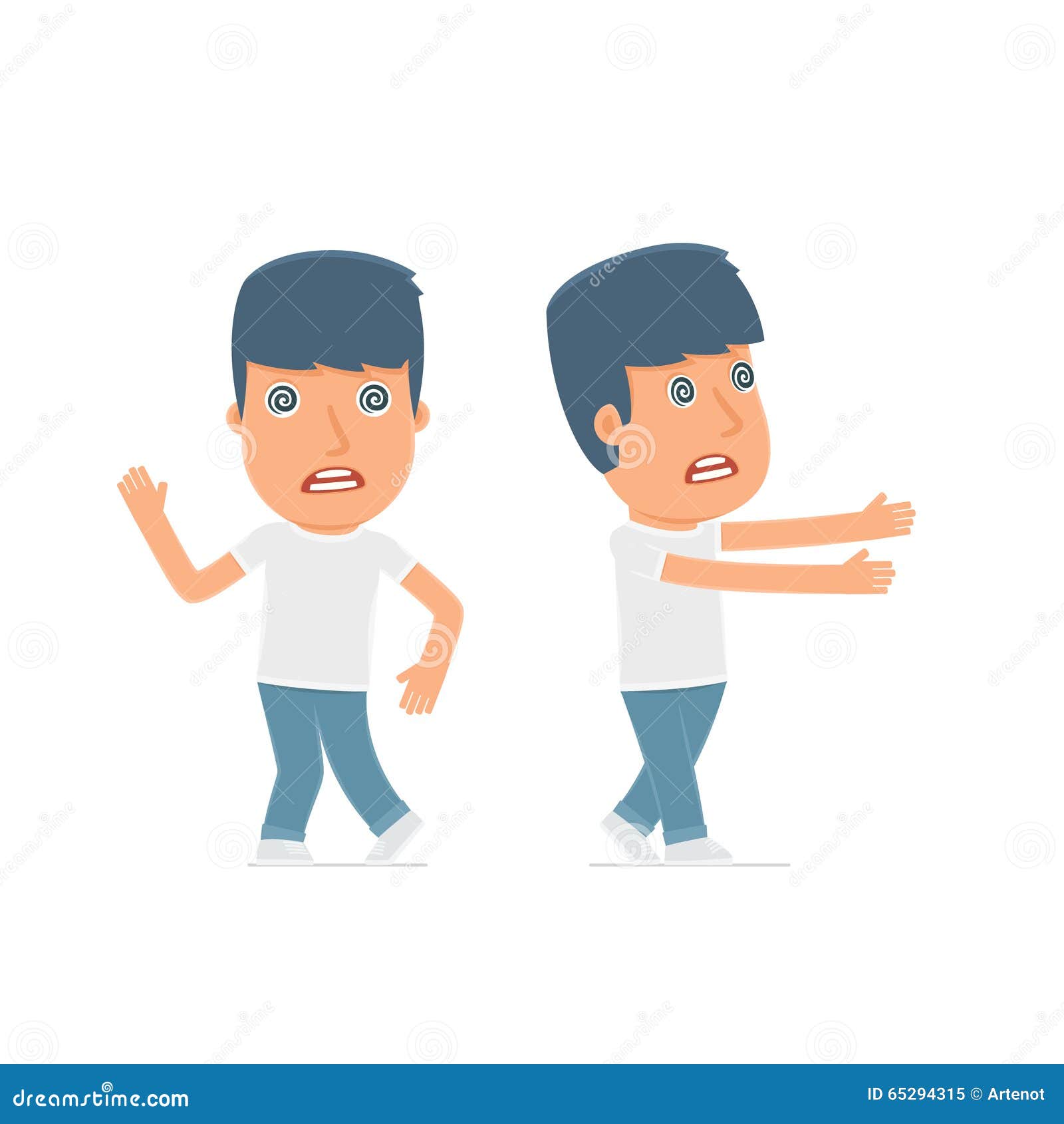 Crazy and Deranged Character Activist in Strange Pose Stock ...