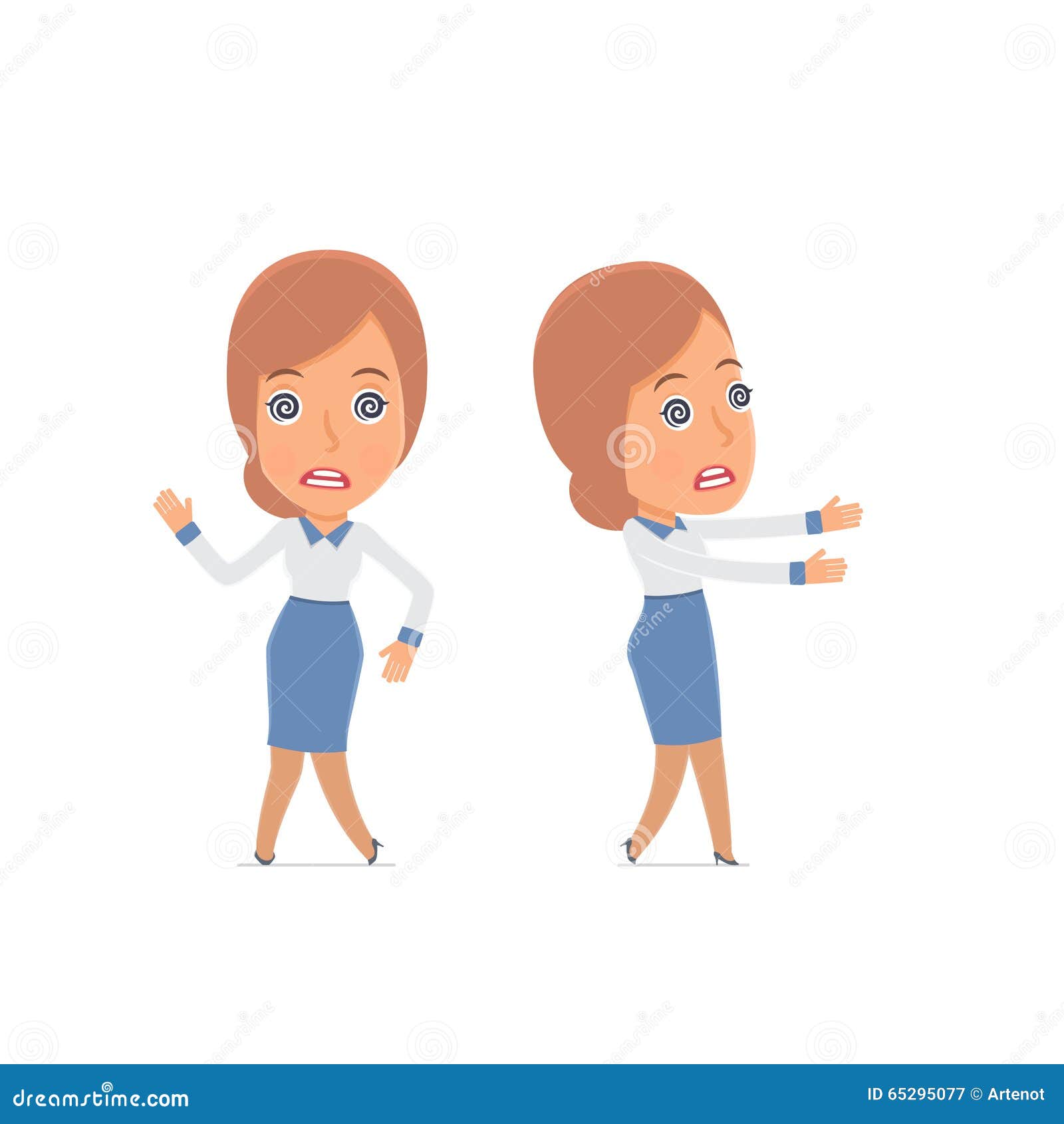 Crazy And Deranged Character Consultant Girl In Strange Pose Royalty ...