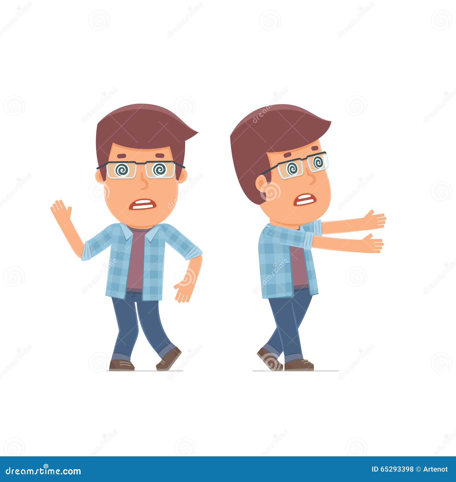 Crazy And Deranged Character Activist In Strange Pose Royalty-Free ...