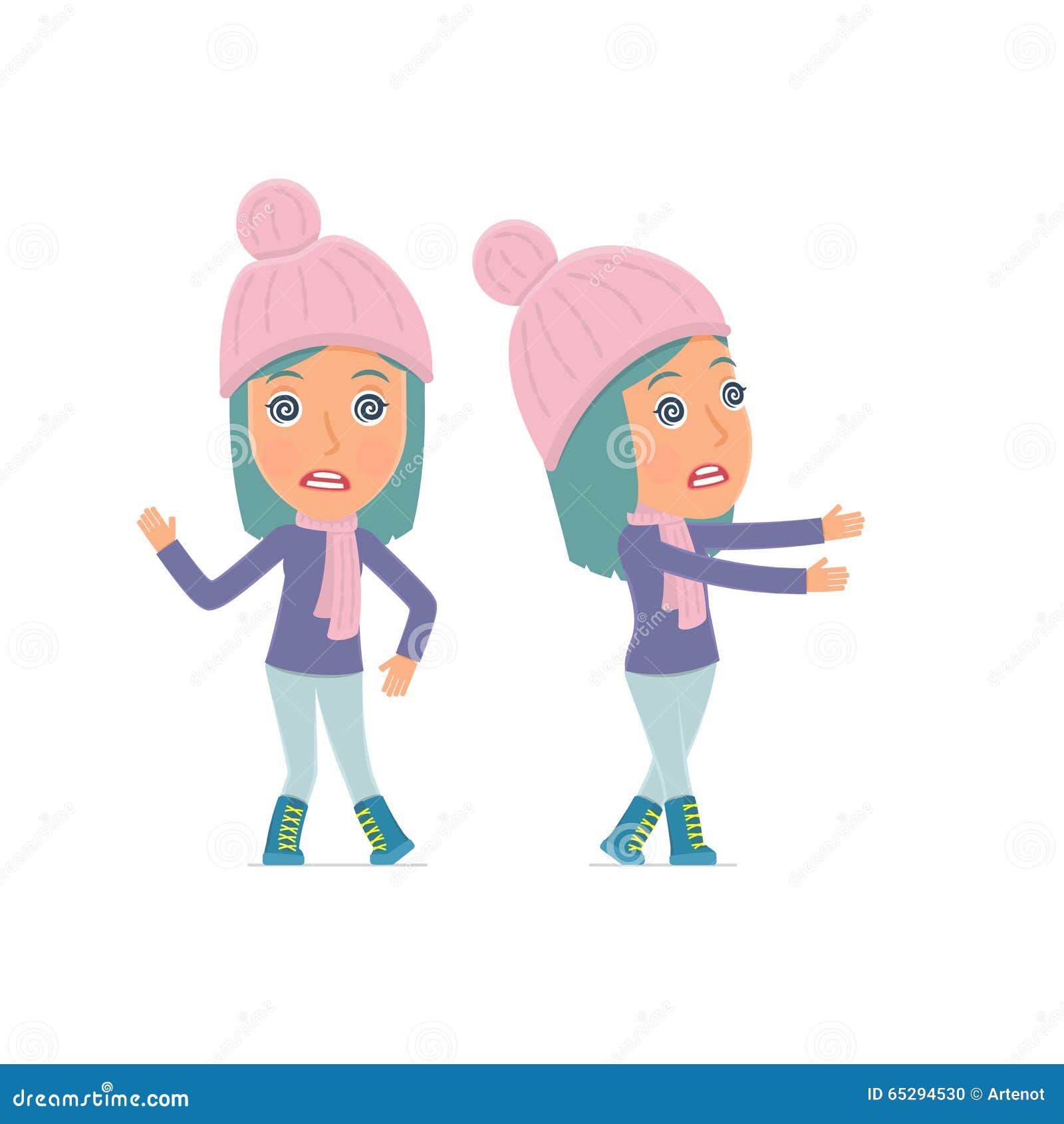 Crazy And Deranged Character Consultant Girl In Strange Pose Royalty ...