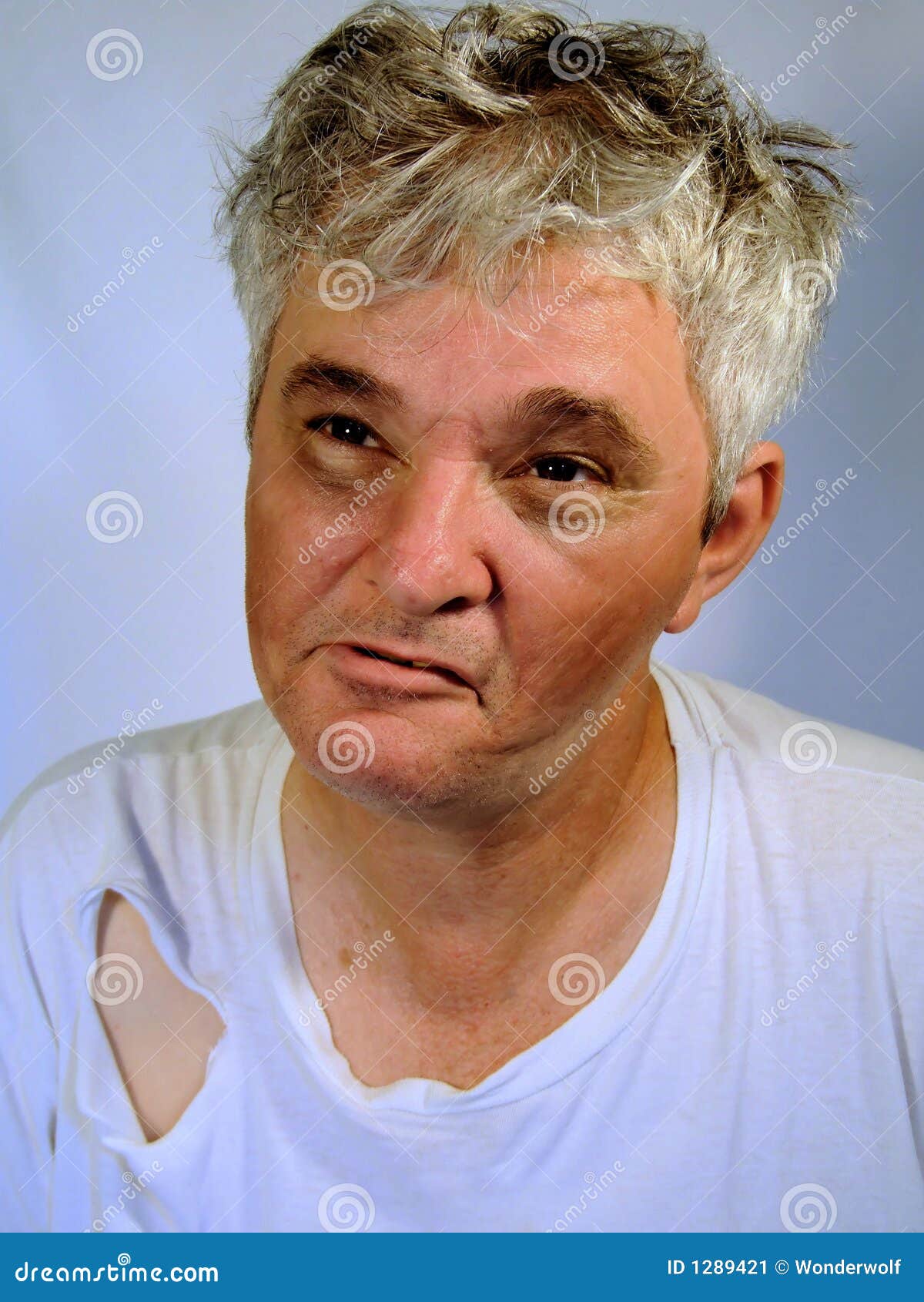 Crazy Dirty Old Senior Man Frowning Stock Image - Image of boomer, aged ...