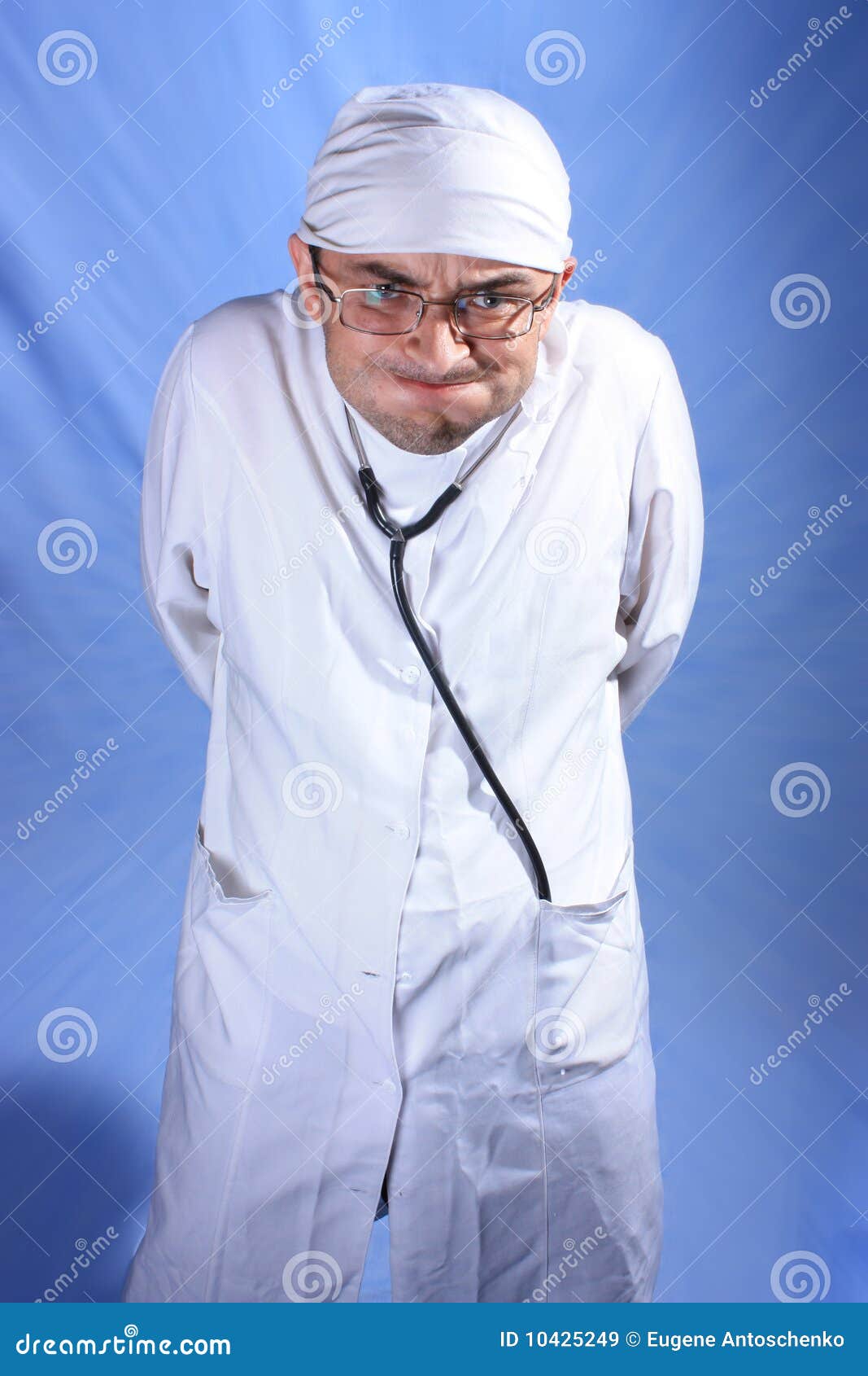 Crazy Doctor Waving Stethoscope Overhead Stock Photo | CartoonDealer ...