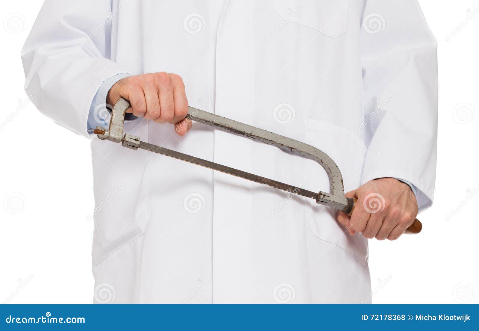 Crazy Doctor is Holding a Big Saw in His Hands Stock Photo - Image of ...