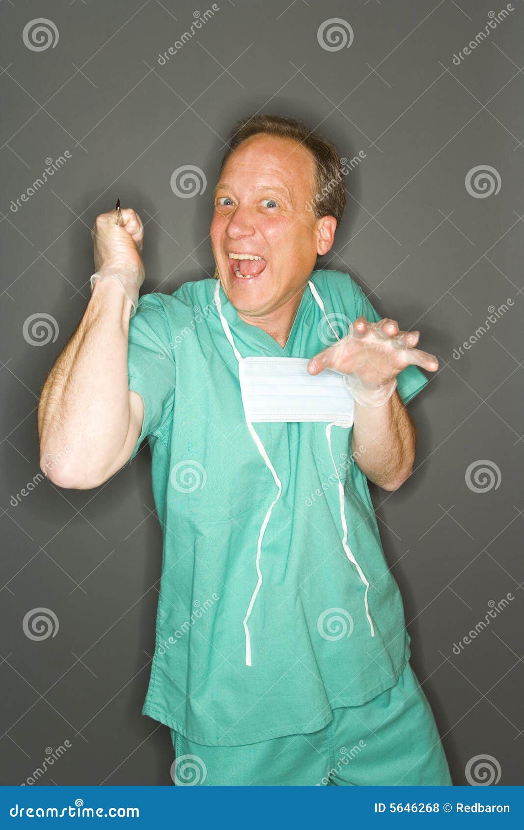 Crazy doctor with scalpel stock photo. Image of face, scalpel - 5646268