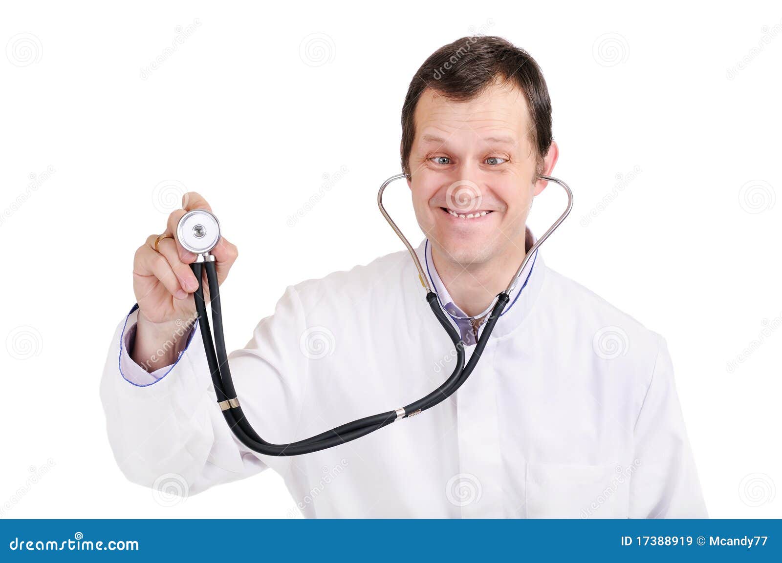 The Crazy Doctor with a Stethoscope Stock Image - Image of medical ...
