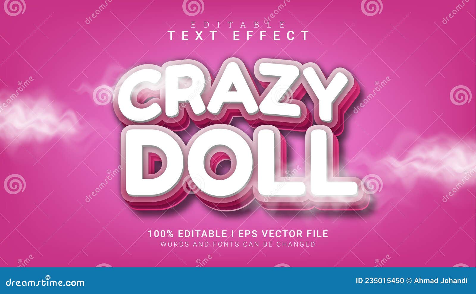 Crazy Doll Editable Text Effect Vector Illustration Stock Vector ...