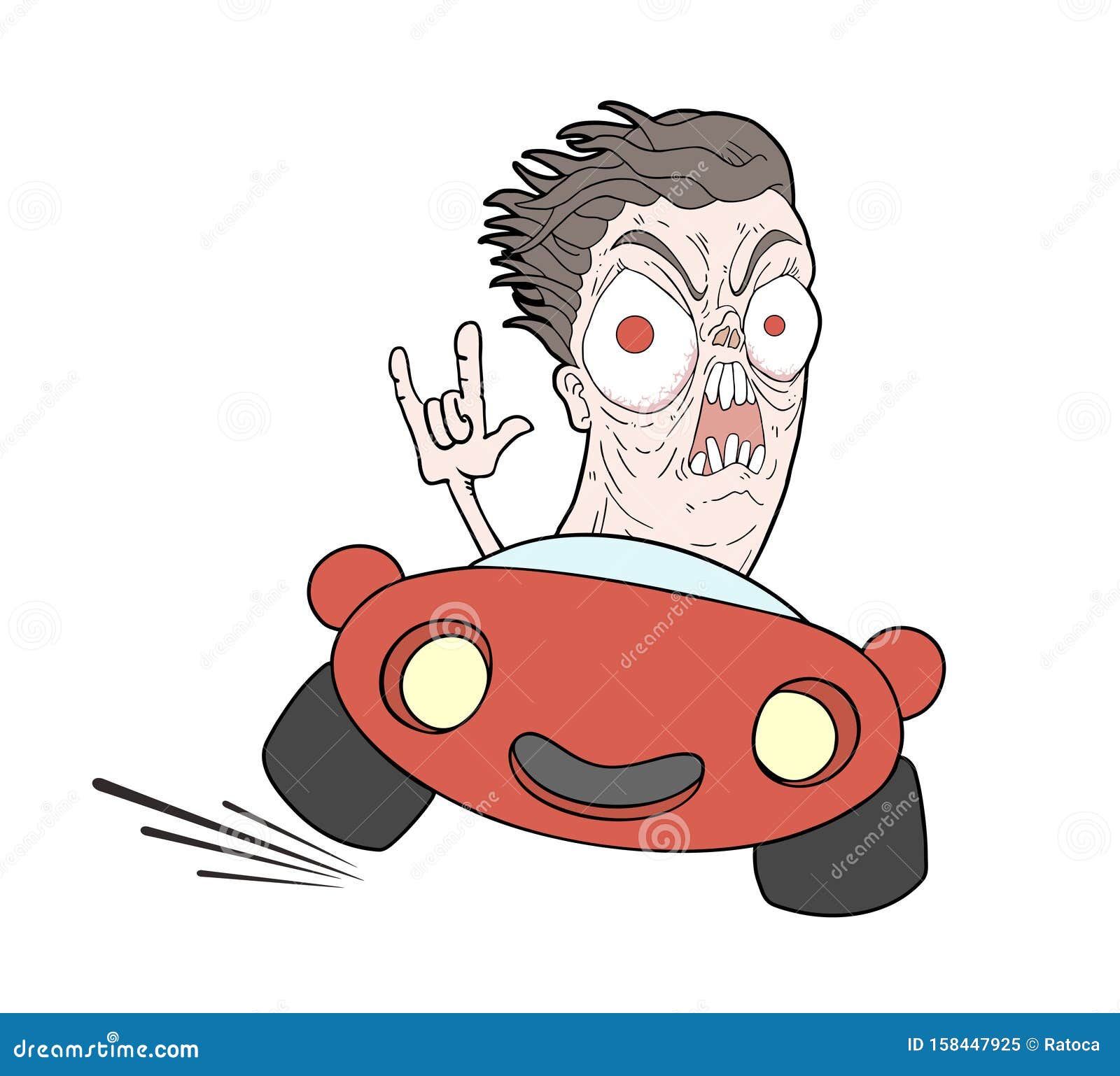 Crazy driver draw stock vector. Illustration of vector - 158447925