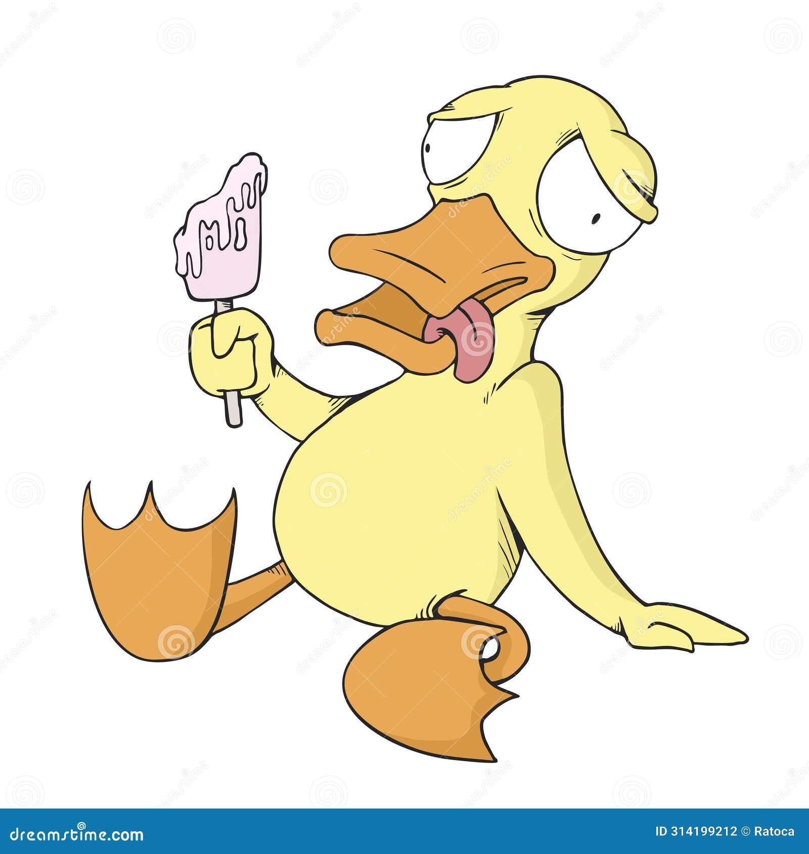 Crazy Duck Eating Ice Cream Stock Vector - Illustration of duck, beak ...