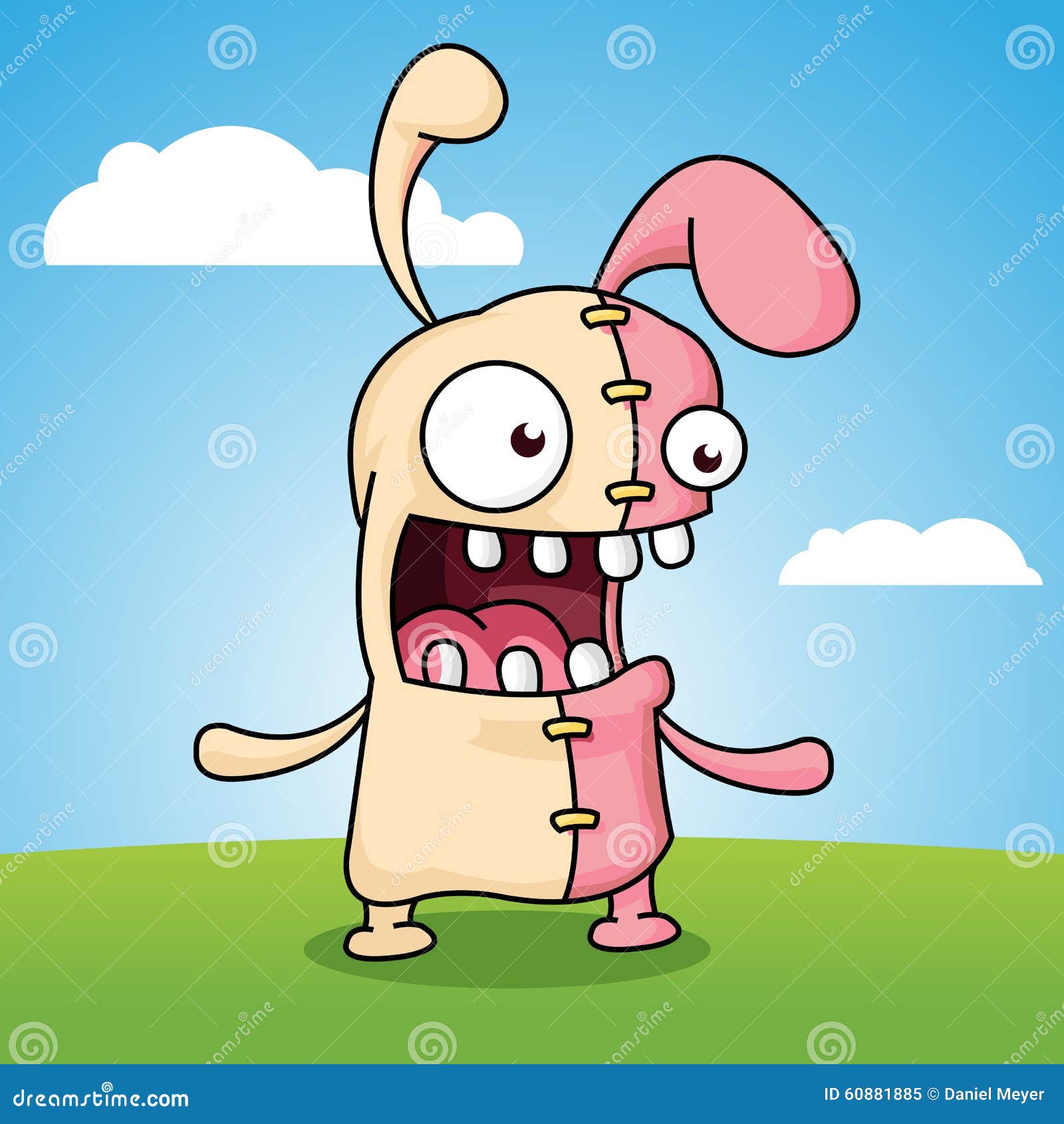 Crazy Bunny Rabbit Vector Illustration | CartoonDealer.com #4363614