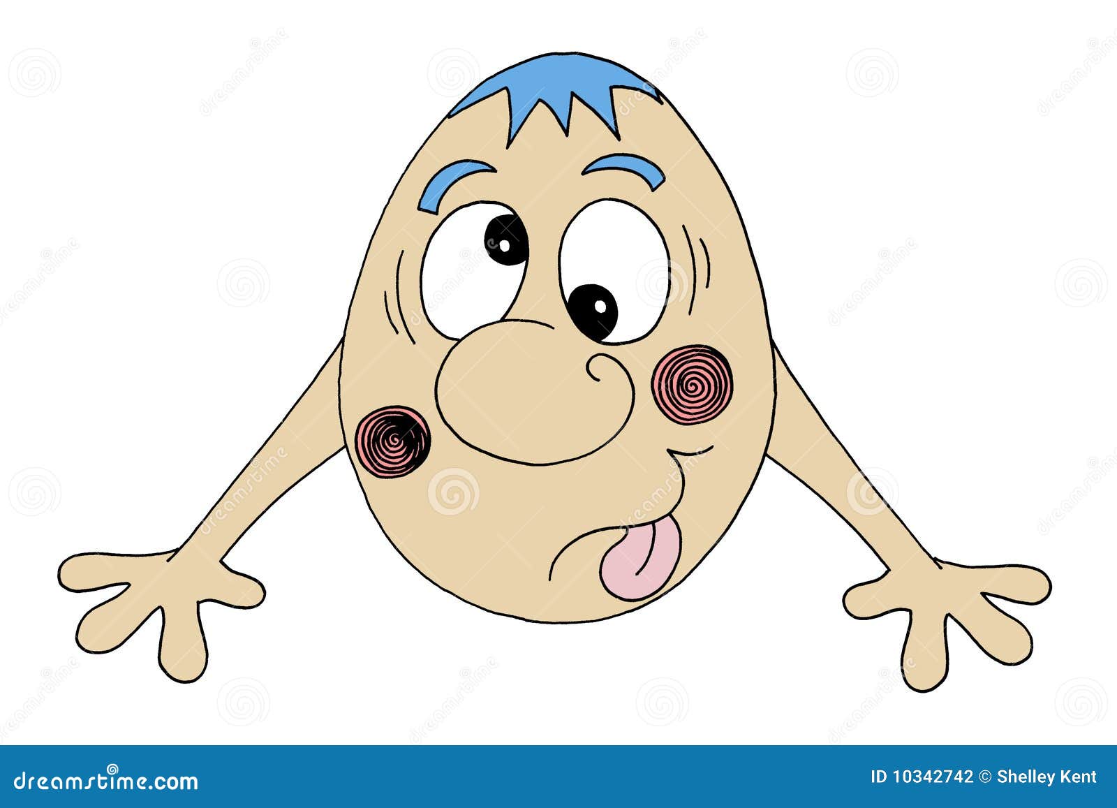 Crazy egg character stock illustration. Illustration of colored - 10342742
