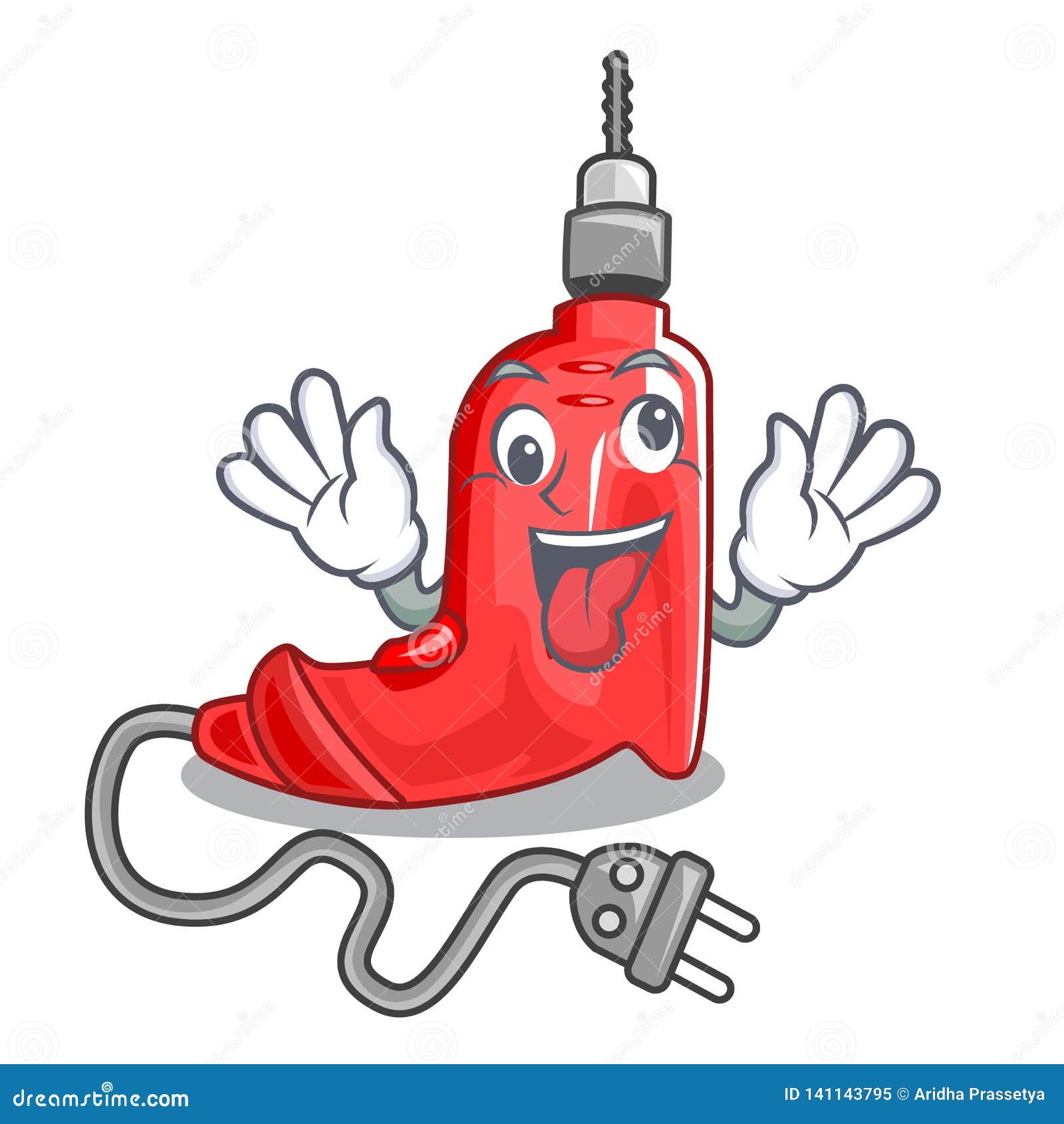 Crazy Electric Drill in the Cartoon Box Stock Vector - Illustration of ...