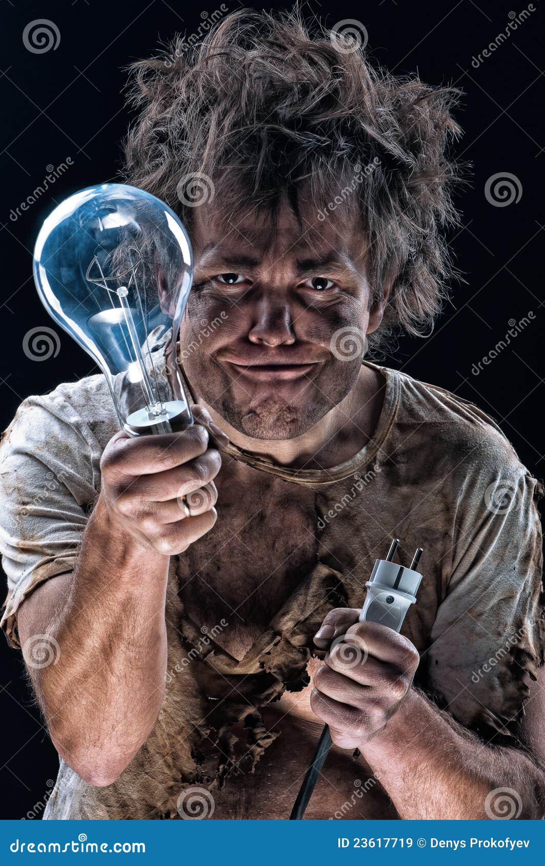 Crazy electrician stock image. Image of electrifying - 23617719