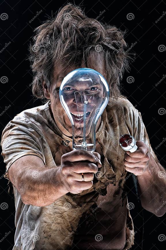 Crazy electrician stock photo. Image of expression, danger - 23746104