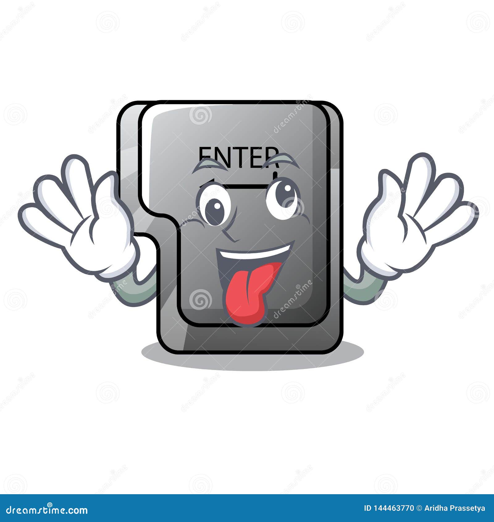 Crazy Enter Button Installed on Computer Cartoon Stock Vector ...