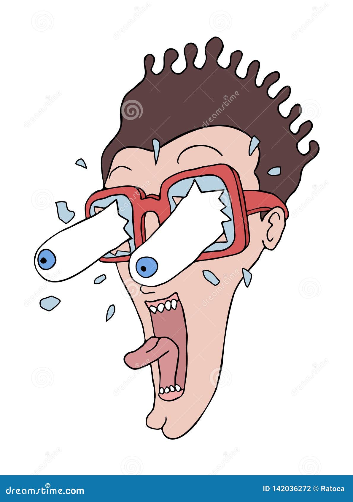 Crazy expression draw stock vector. Illustration of scared - 142036272