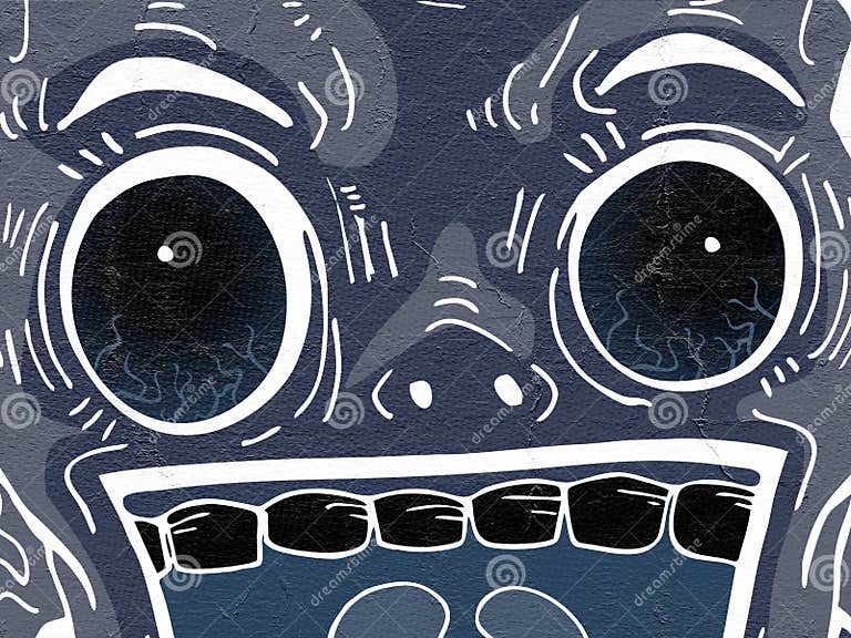 Crazy expression draw stock illustration. Illustration of eyes - 84620983