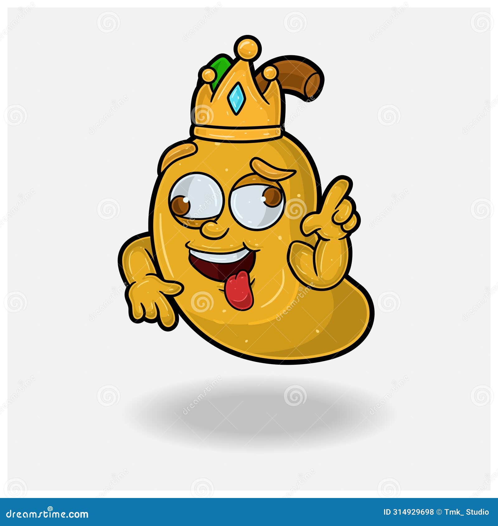 Crazy Expression with Mango Fruit Crown Mascot Character Cartoon Stock ...