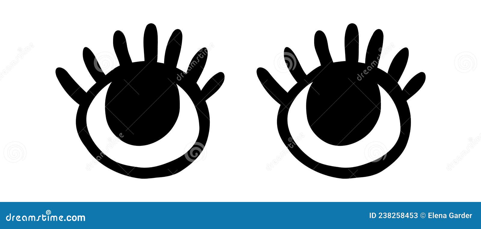 Crazy Eyes. Doodle Open Eye Set. Abstract Hand Drawn Fun Geometric ...