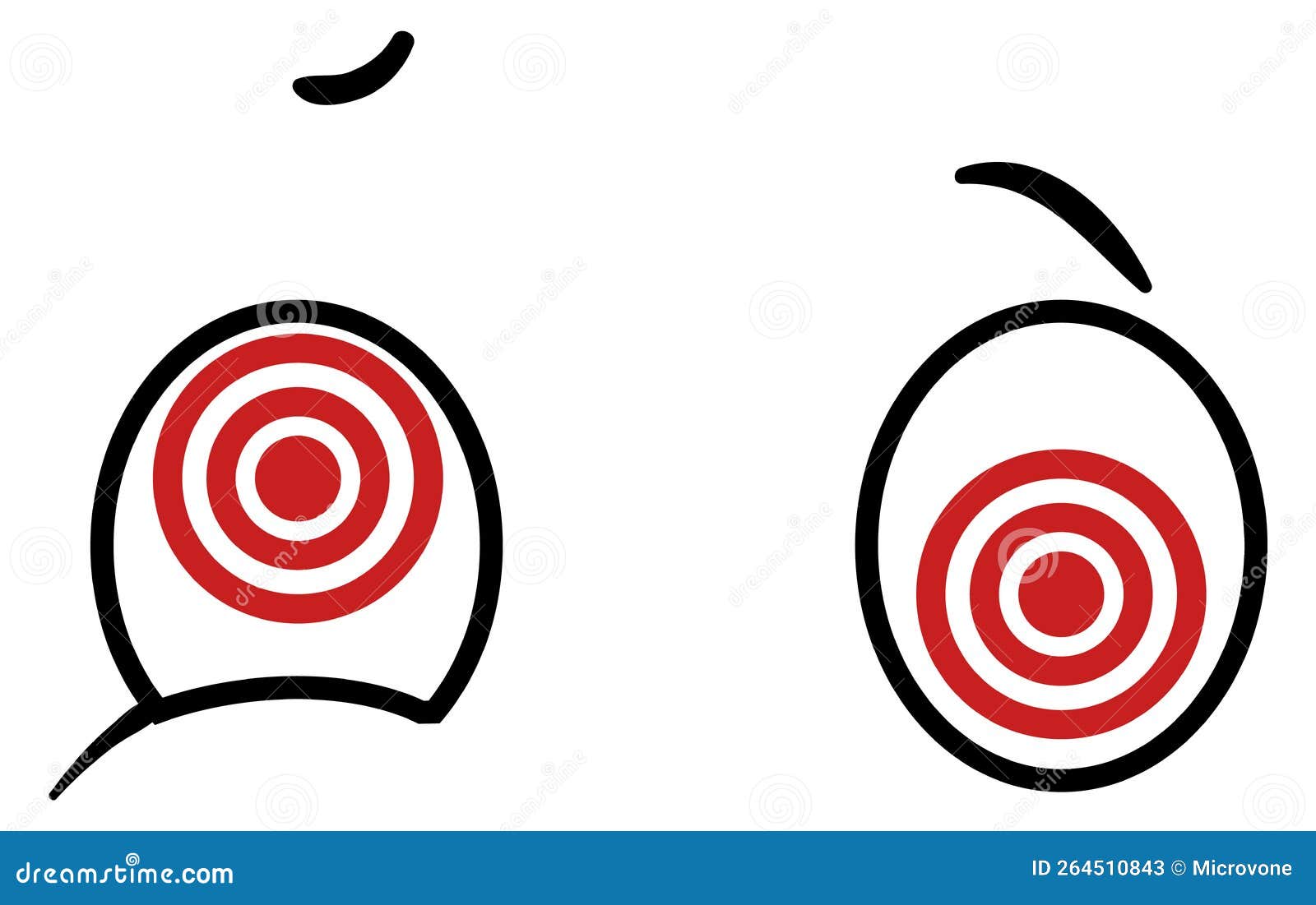 Crazy Eyes with Hypnotic Red Concentric Circles. Comic Icon Stock ...