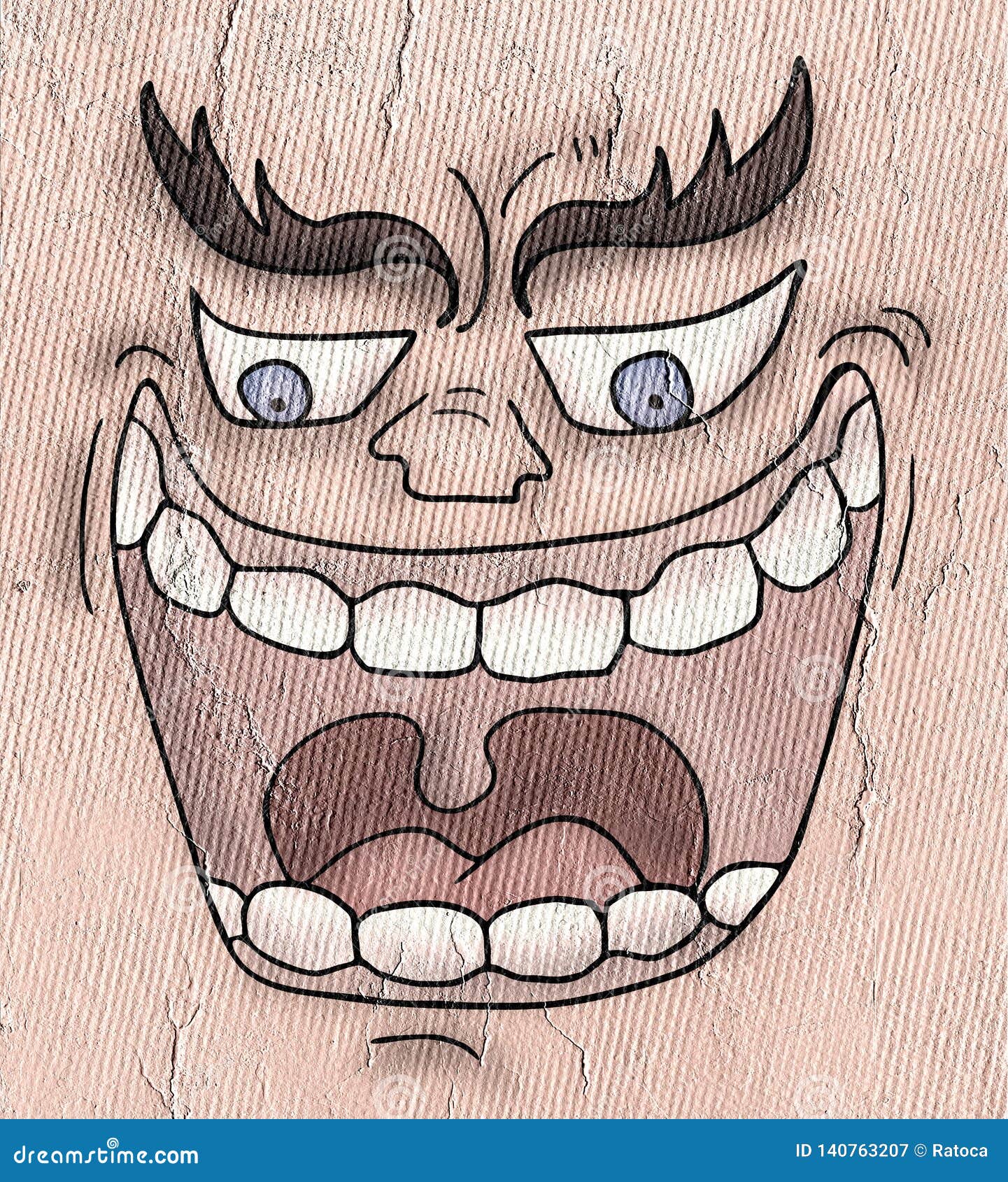 Crazy face stock illustration. Illustration of smiley - 140763207