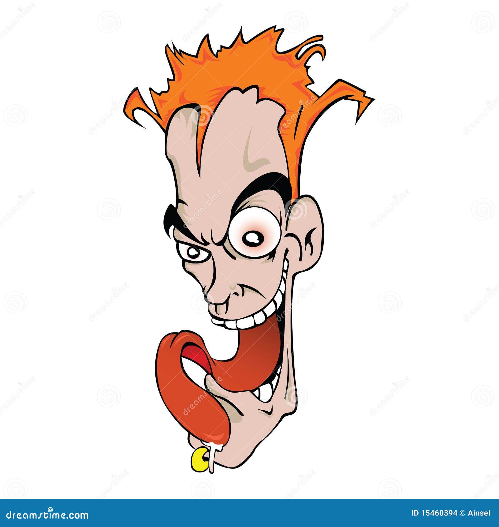 Crazy Face Emoticon Outline Icon Cartoon Vector | CartoonDealer.com ...