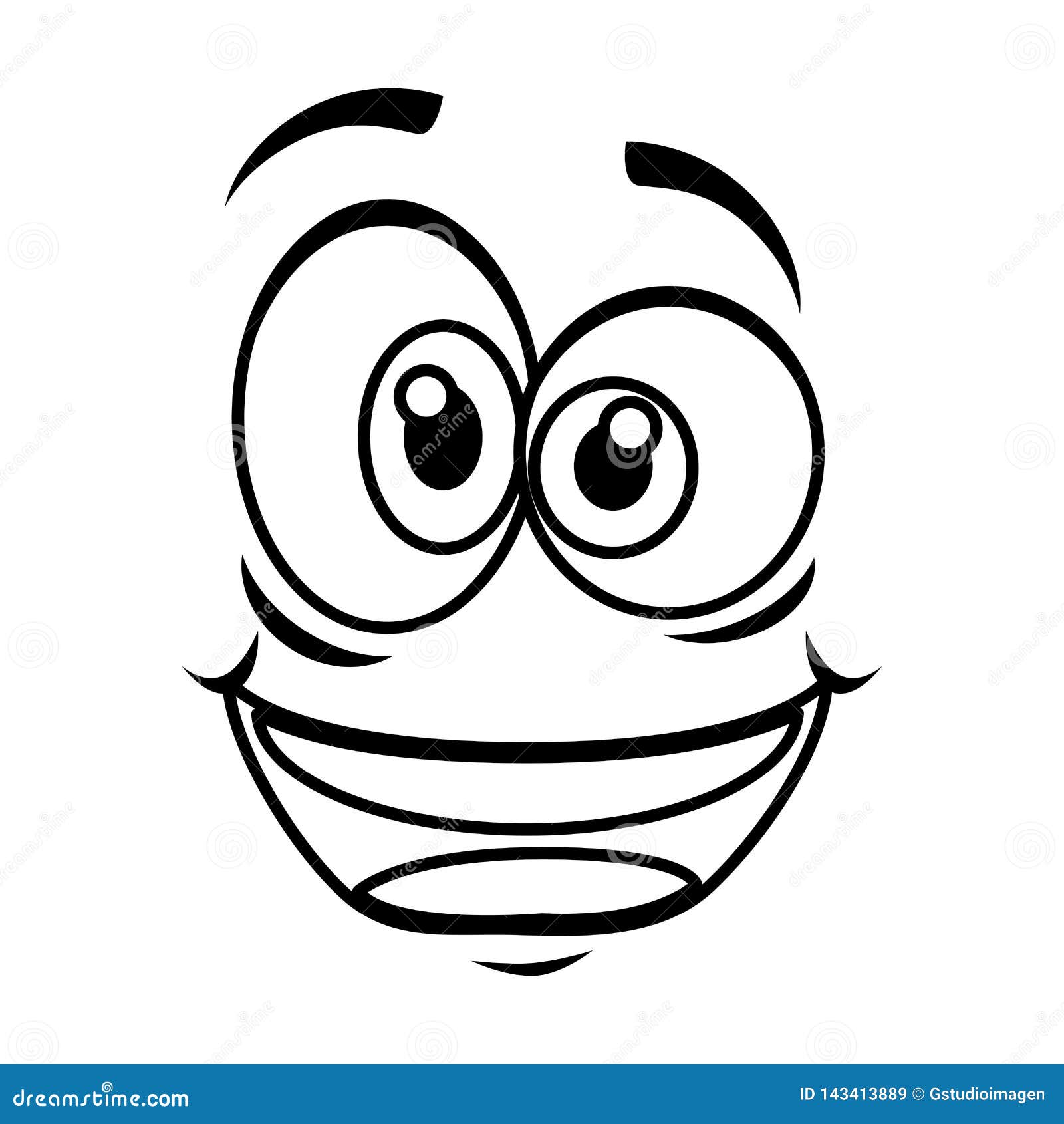 Crazy face emoticon icon stock vector. Illustration of humor - 143413889